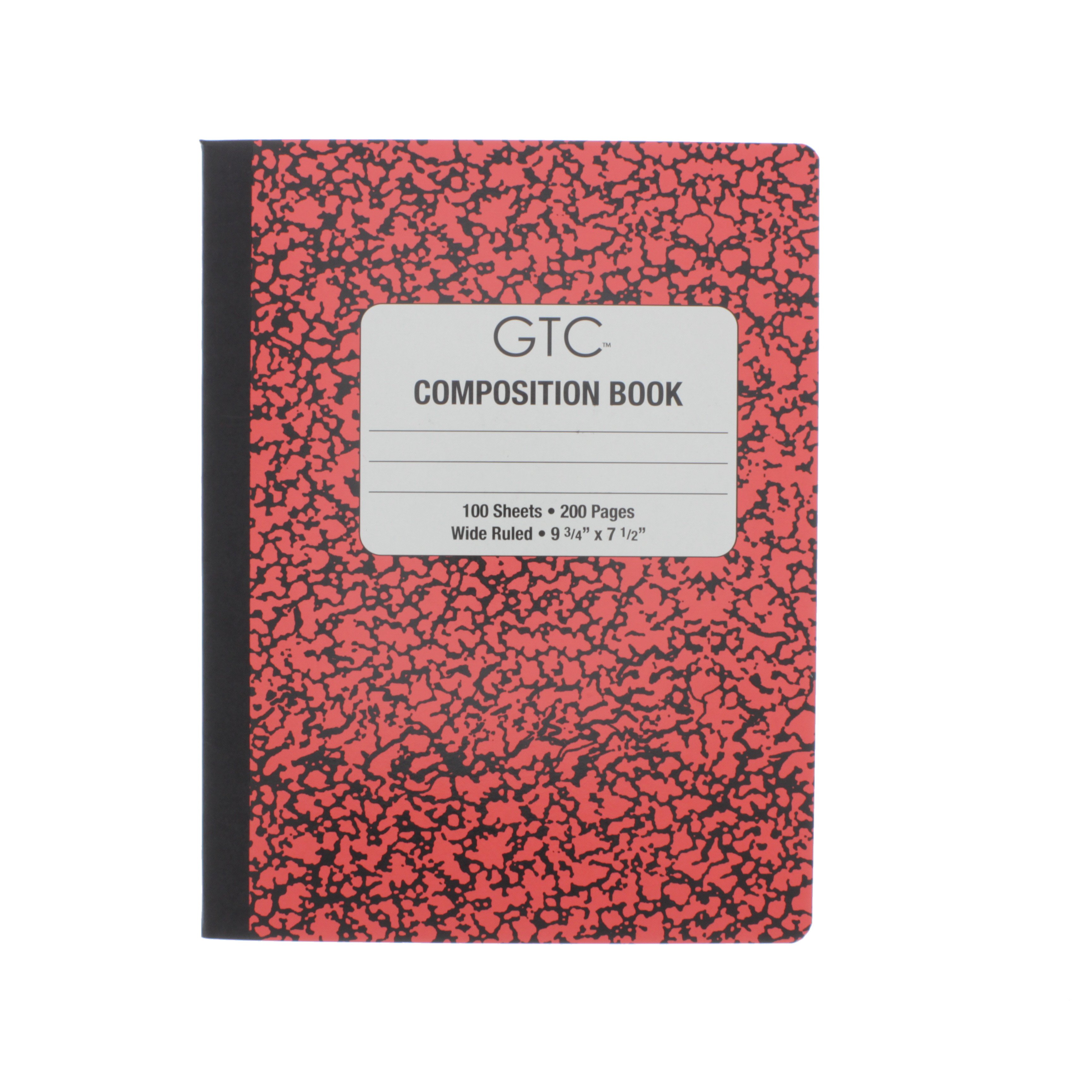 GTC Wide Rule 100 Sheets Color Composition Book, Red - Shop Notebooks ...