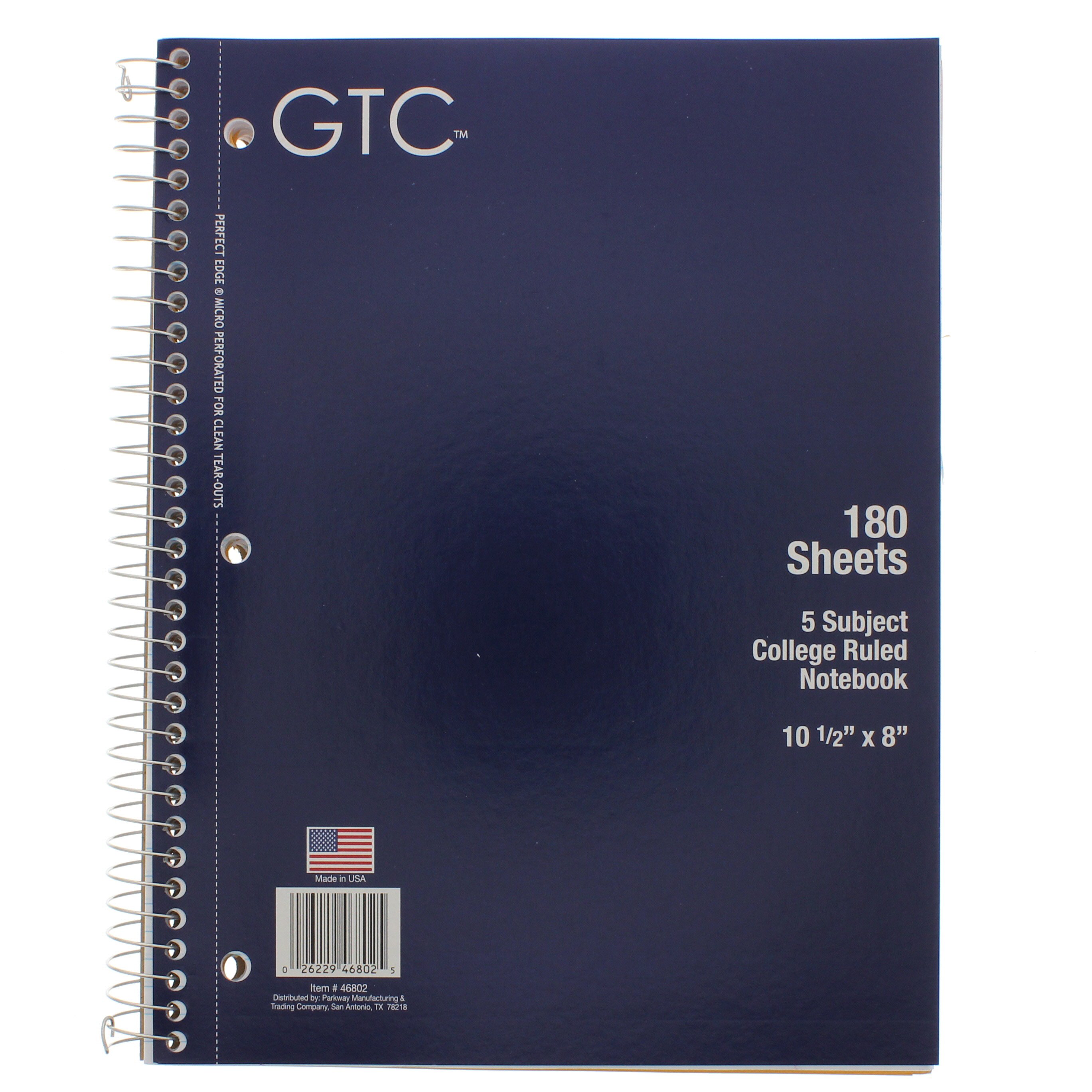 GTC 5 Subject College Ruled Spiral Notebook, Navy - Shop Notebooks at H-E-B
