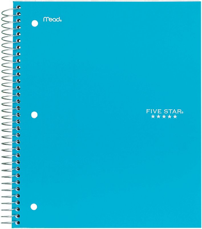 Mead Five Star 1 Subject Wirebound Wide Ruled Notebook, Teal - Shop ... Mead Five Star 1 Subject Wirebound Wide Ruled Notebook, Teal - Shop ...