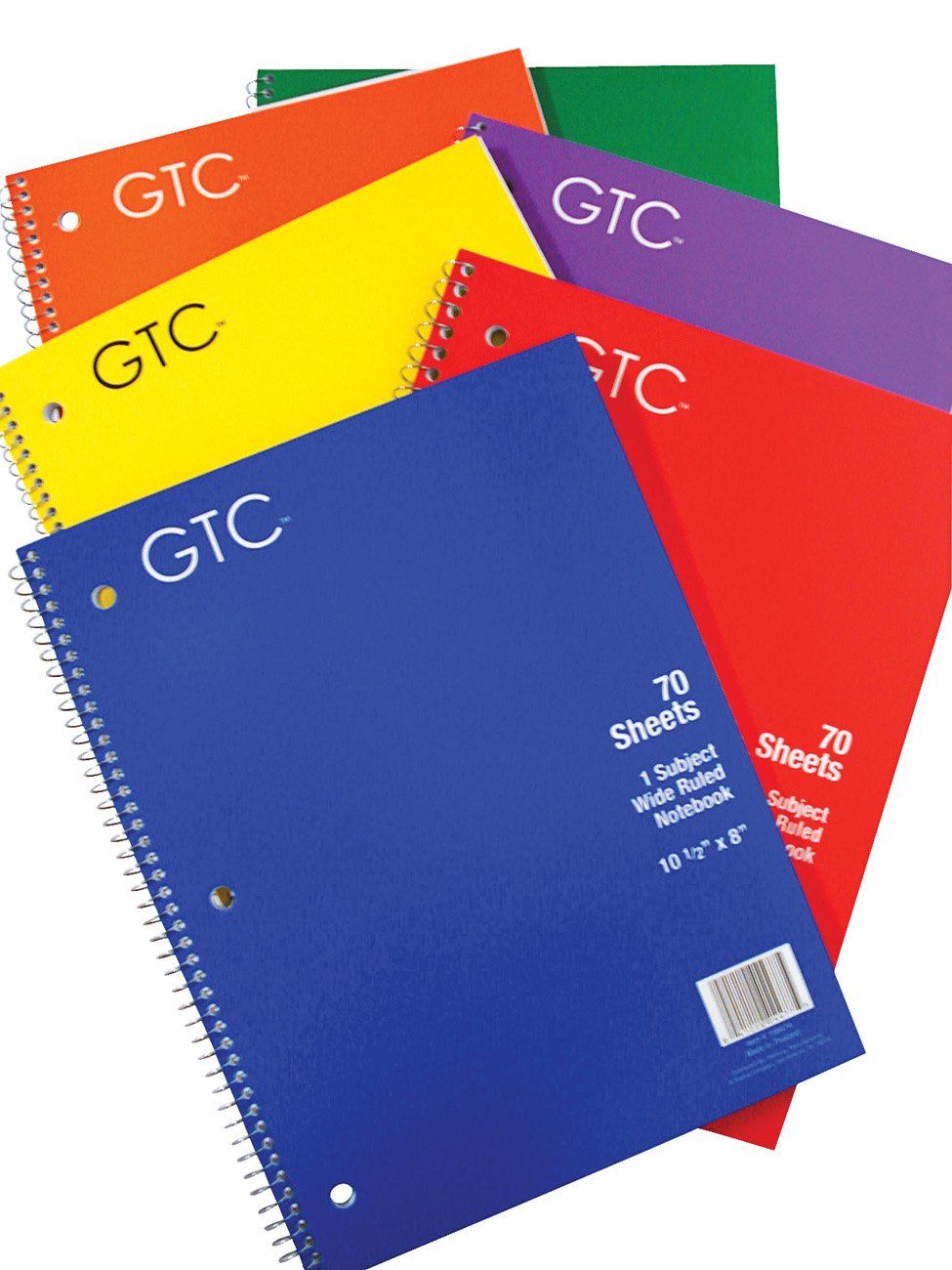 GTC 1 Subject Wide Ruled Spiral Notebook, Blue - Shop Notebooks at H-E-B