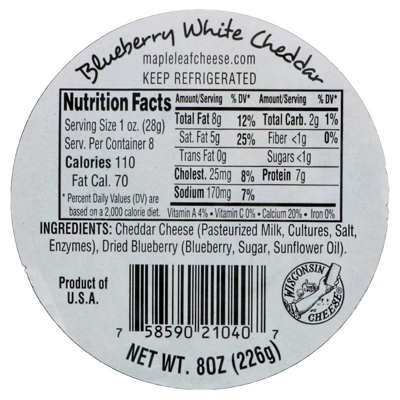 Maple Leaf Cheese Blueberry White Cheddar Round - Shop Cheese at H-E-B