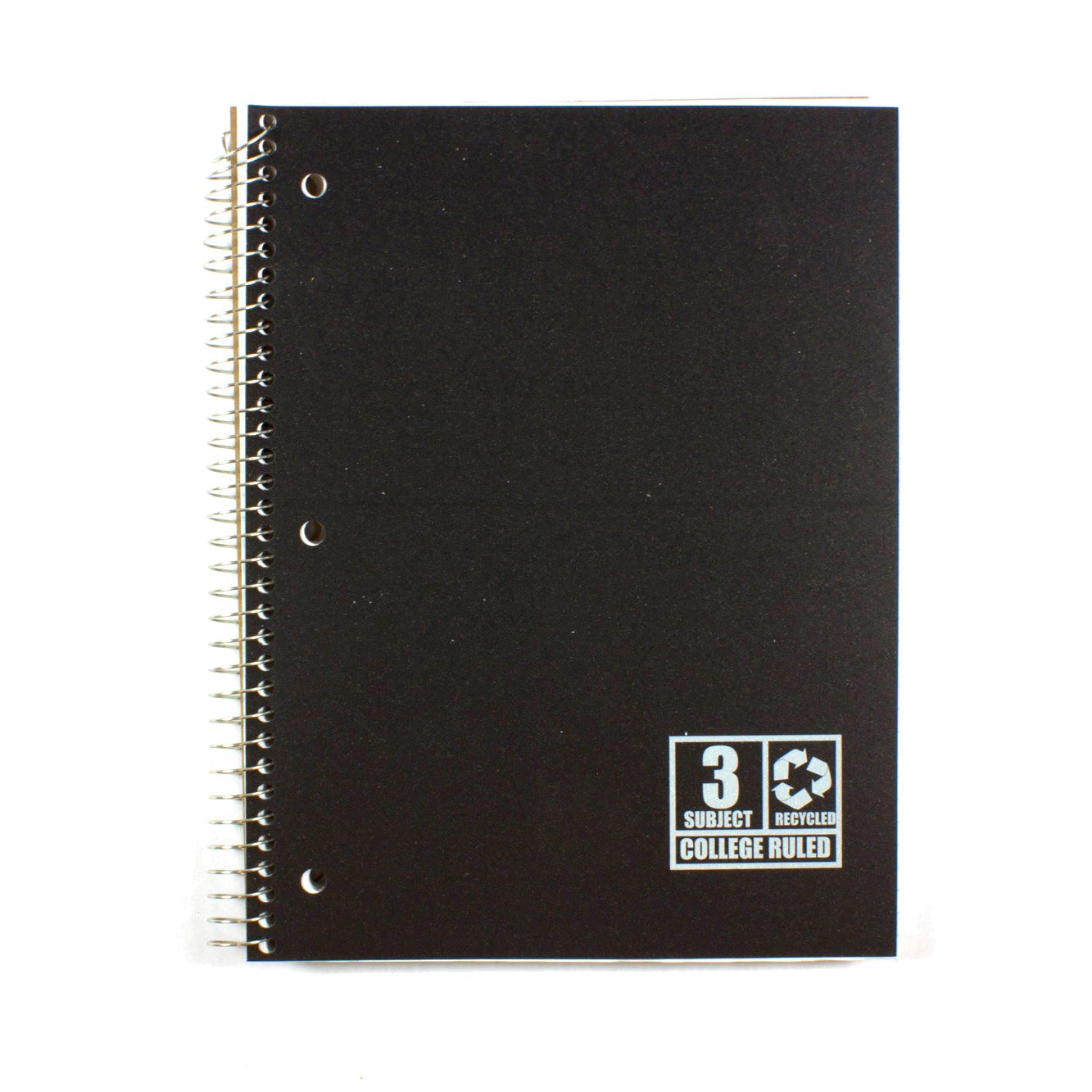Norcom Recycled 3 Subject College Ruled Spiral Notebook, Black - Shop ...