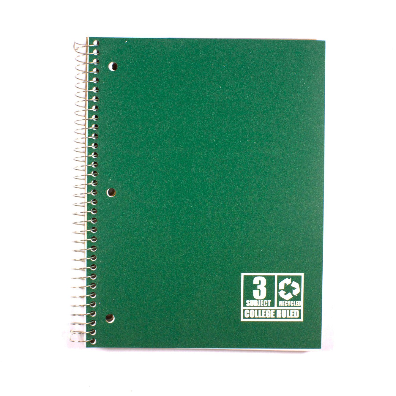 Norcom Recycled 3 Subject College Ruled Spiral Notebook, Green - Shop ...