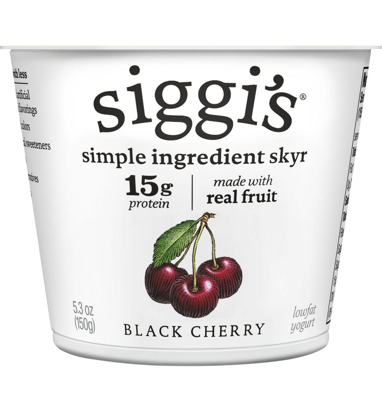Siggi's 2% Non-Fat Strained Cream Skyr Yogurt - Black Cherry - Shop ...