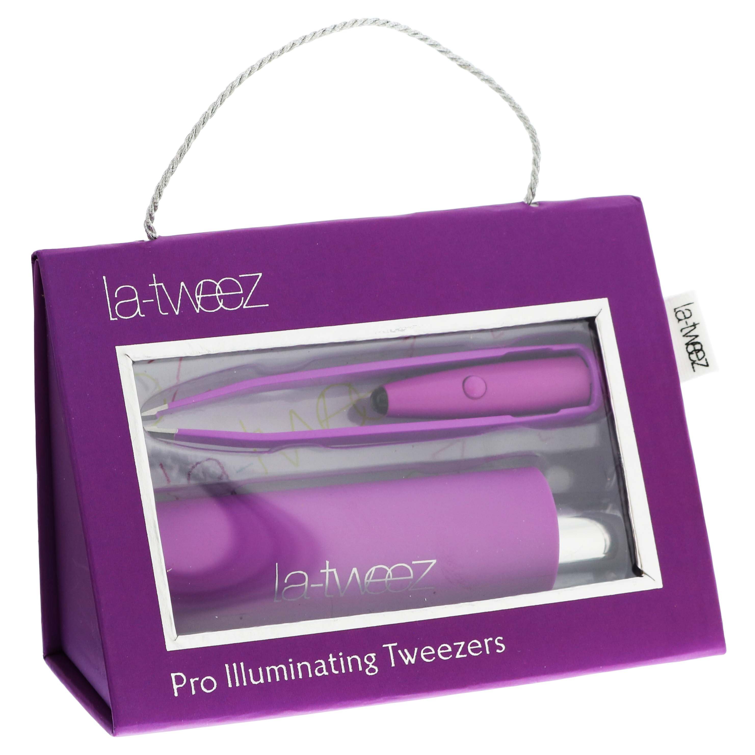 La Tweez Pro Illuminating Tweezers & Lip Case Purple - Shop Makeup ...