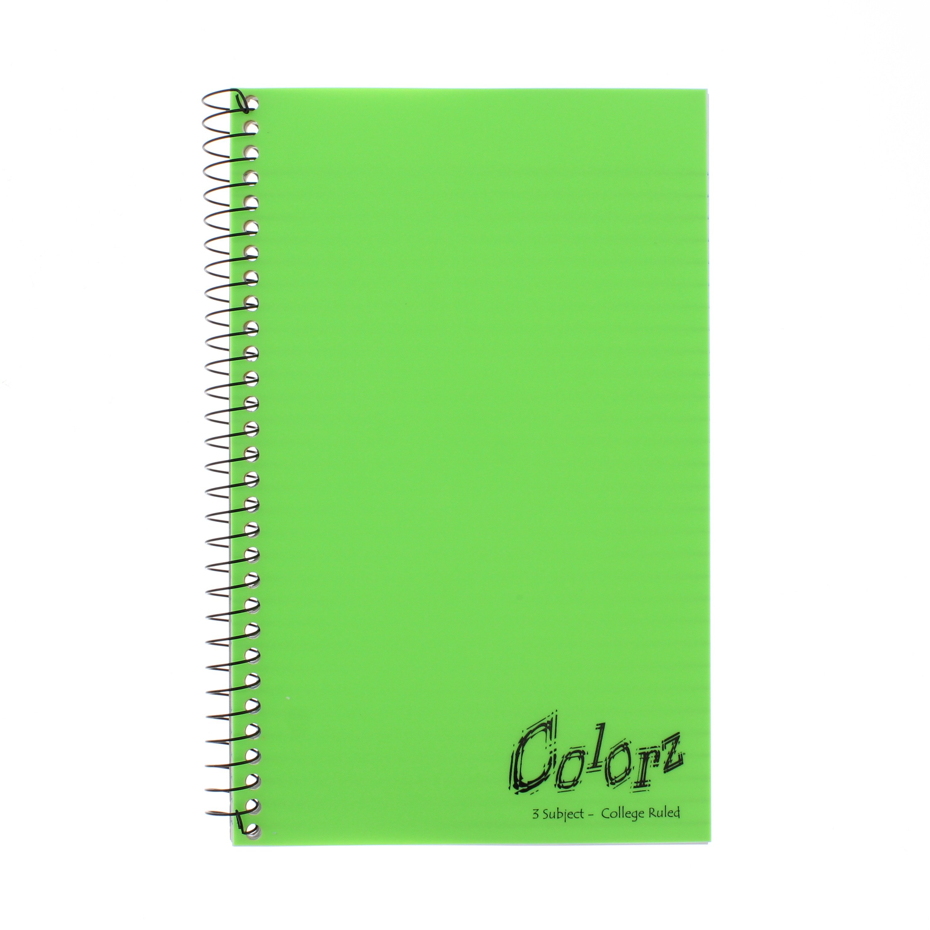 Colorz 3 Subject College Ruled Spiral Notebook, Green - Shop Notebooks ...