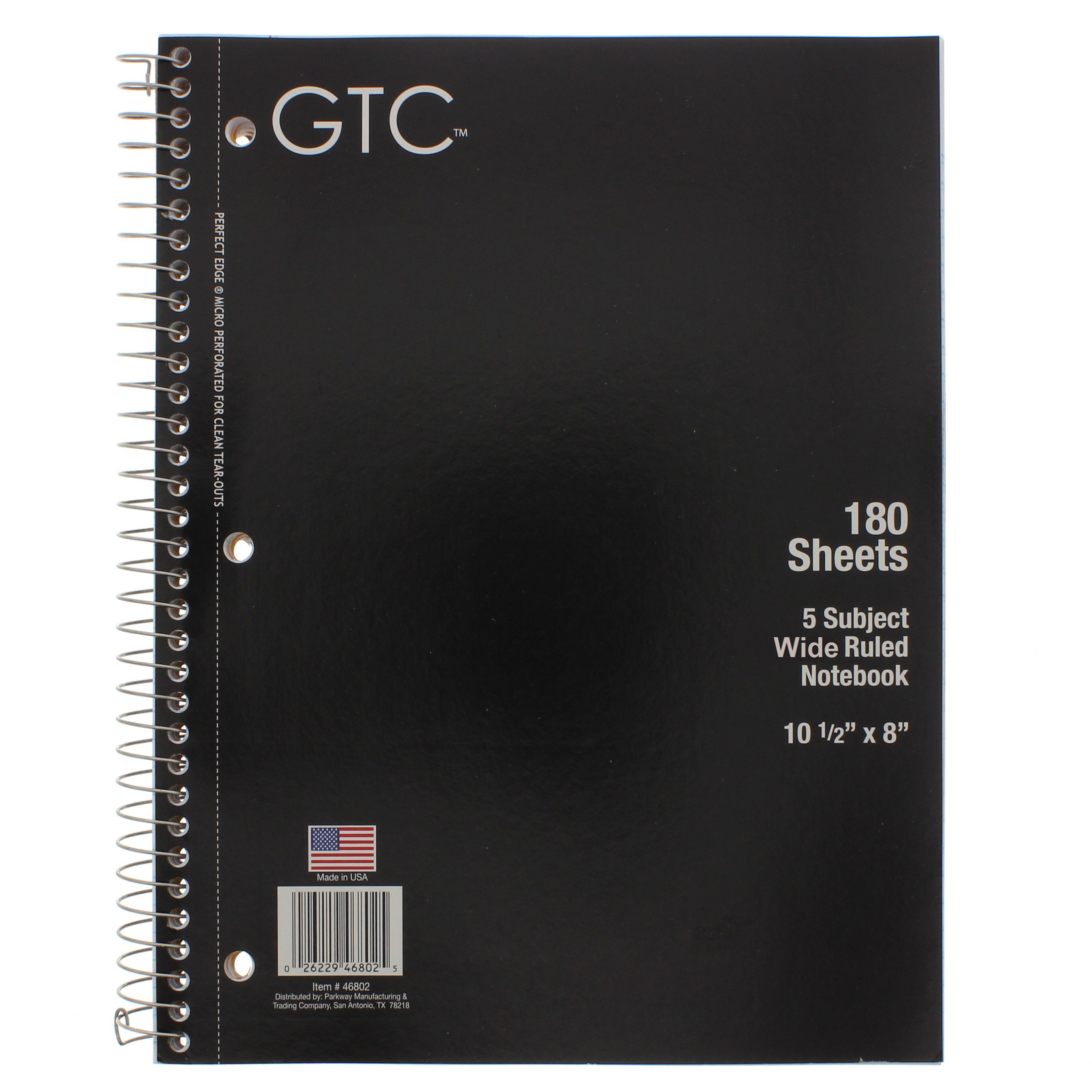 GTC 1 Subject Wide Ruled Spiral Notebook, Black - Shop Notebooks at H-E-B