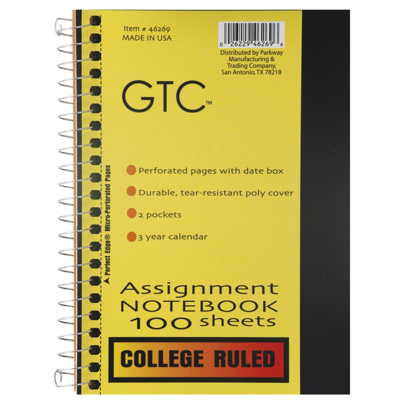 GTC College Ruled Assignment Spiral Notebook, Black - Shop Notebooks at ...
