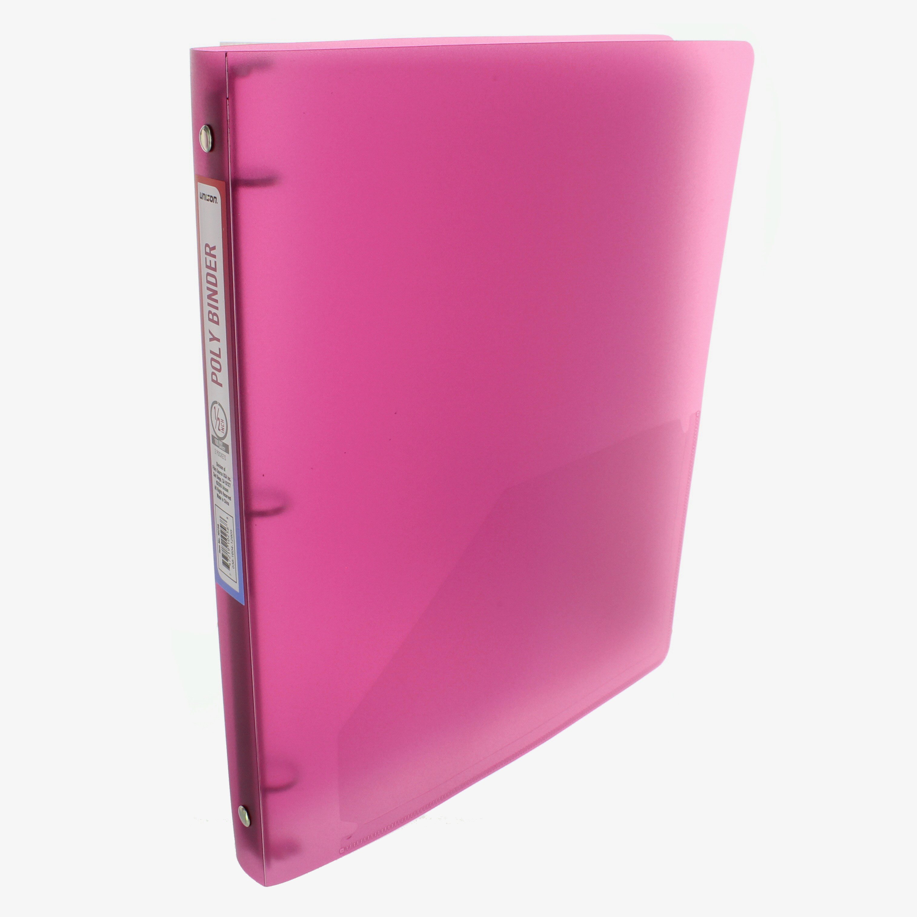 Unison 1/2 Inch 3 Ring Binder with Pockets, Pink - Shop Binders at H-E-B