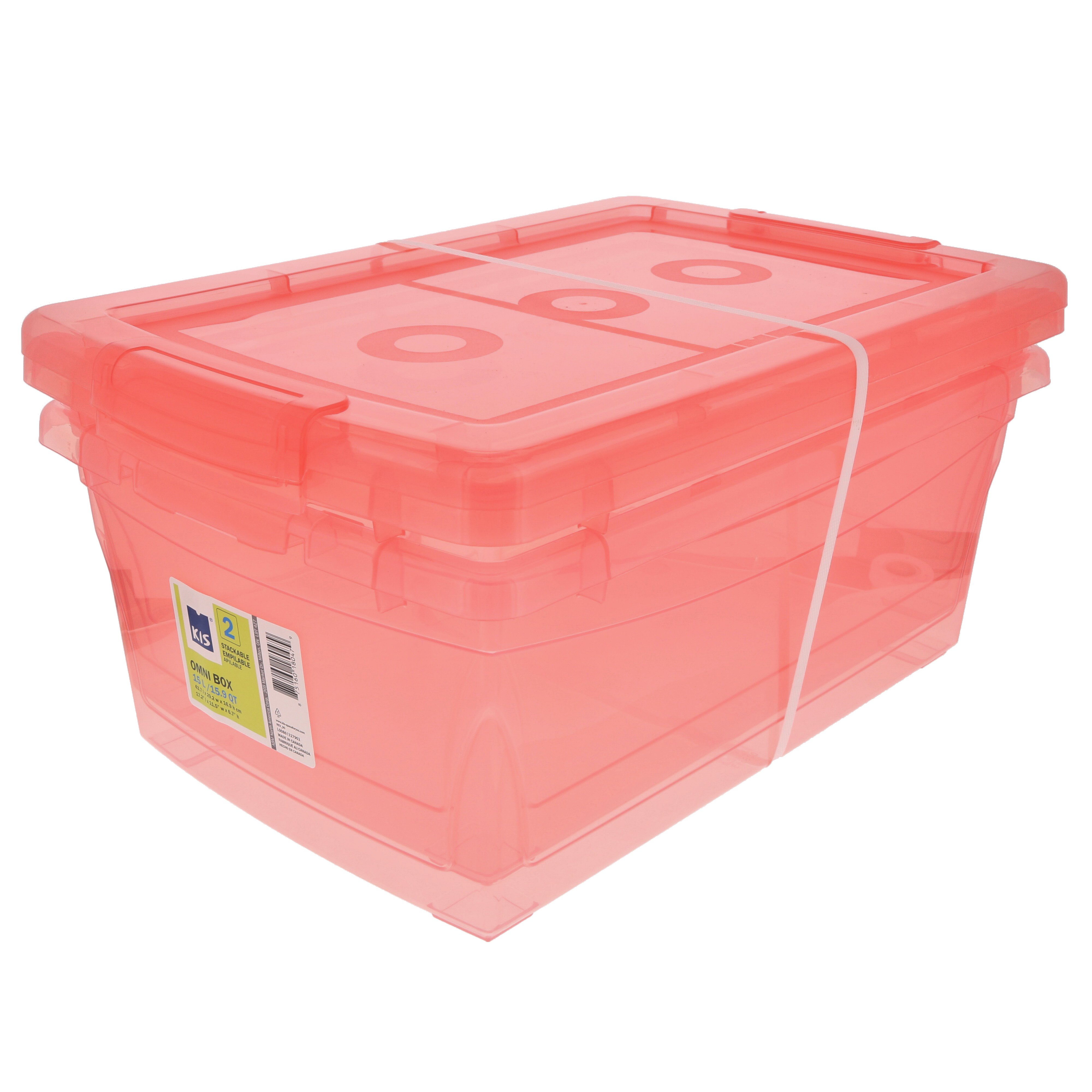 Kis Omni Box 15.9 Qt Storage Container with Lid, Coral - Shop Closet ...