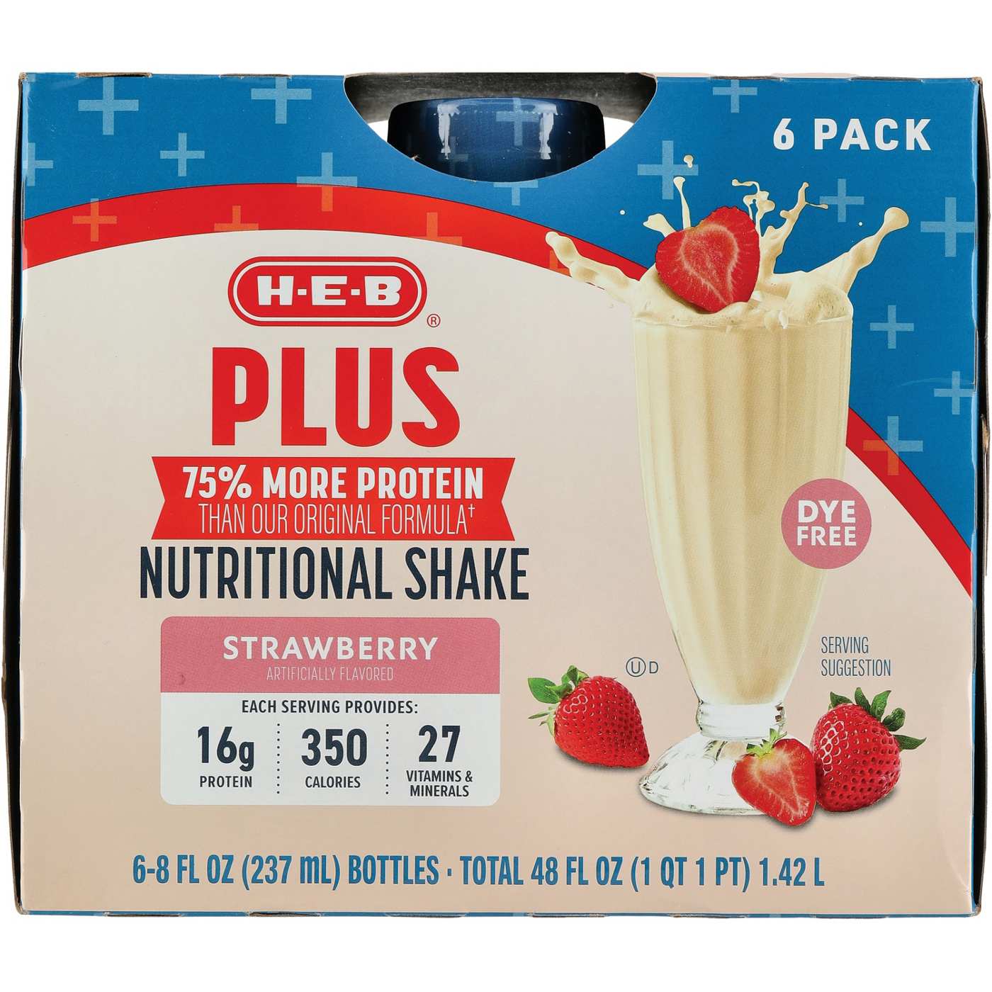H-E-B Plus Protein Nutritional Shakes 6 pk Bottles - Strawberry - Shop ...
