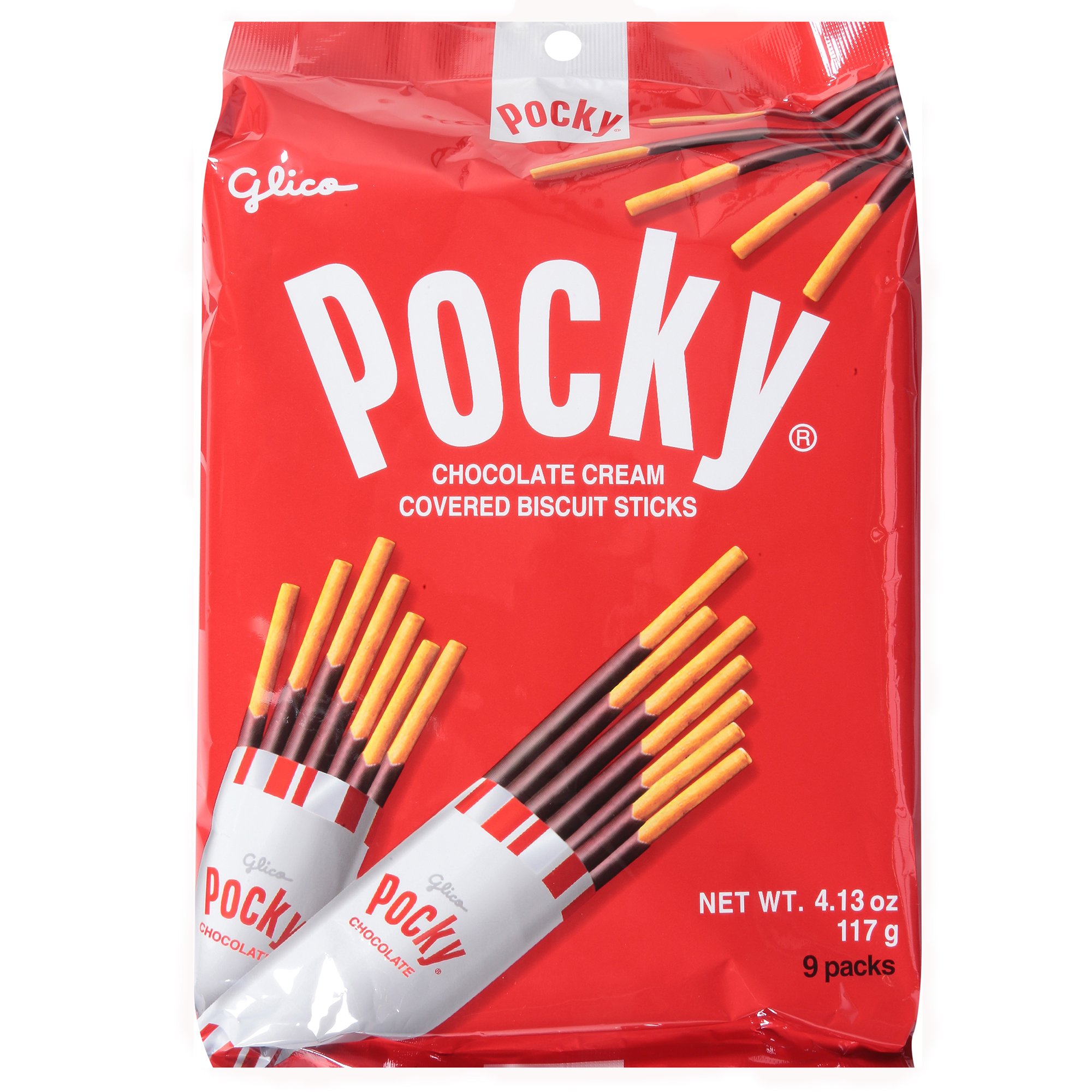Glico Pocky Chocolate Cream Biscuit Sticks Snack Packs, 9 ct | Central ...