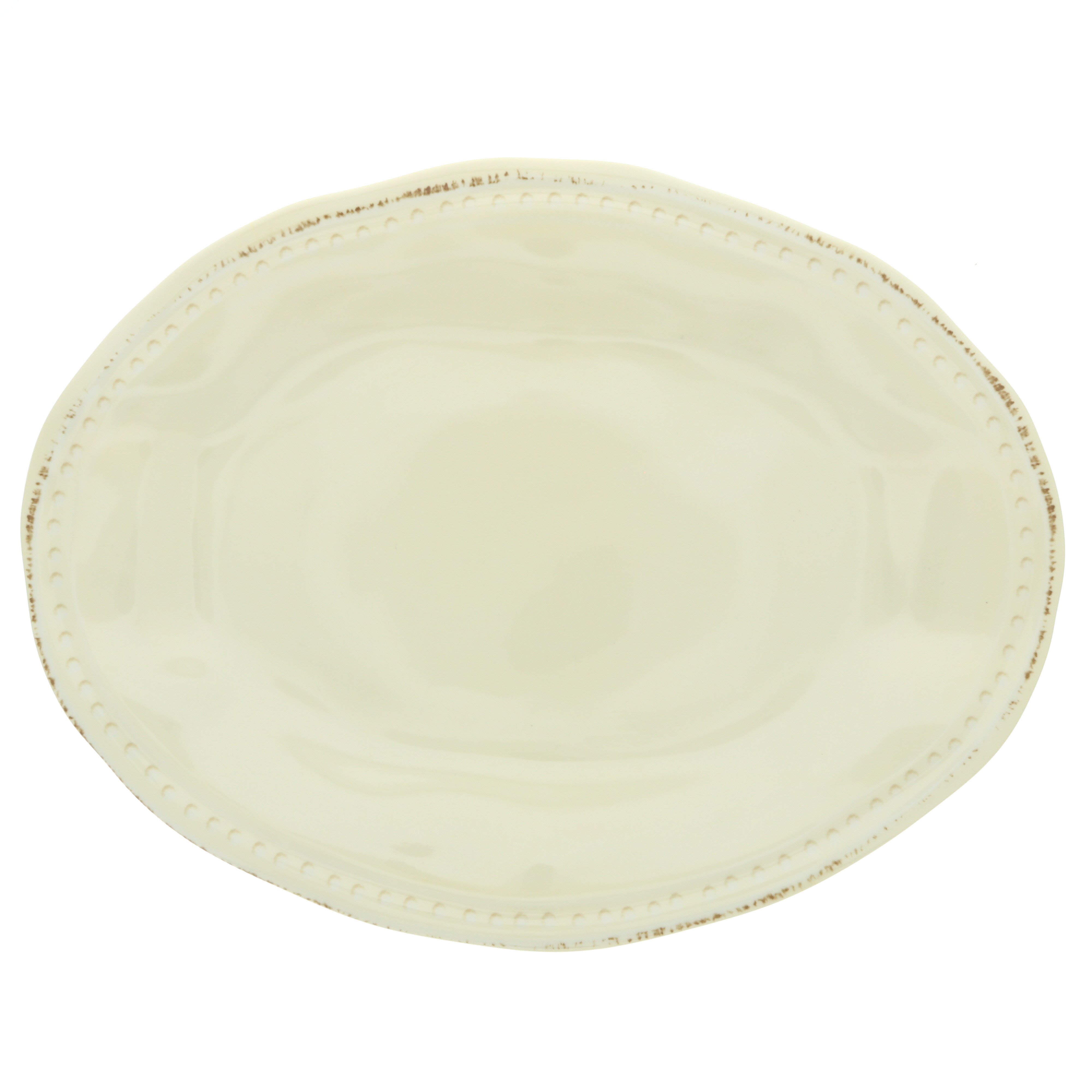 Dining Style Beaded 16 Inch Oval Ivory Platter - Shop Serving dishes at ...