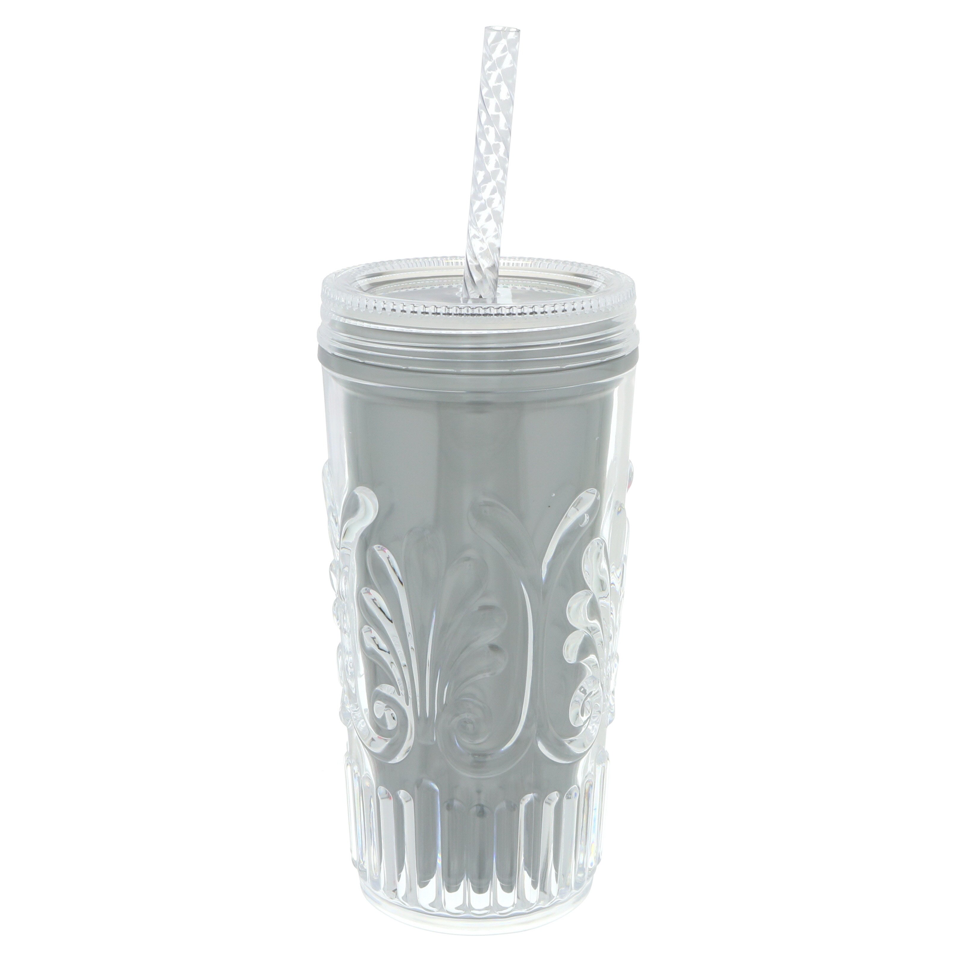 Dining Style Embossed 18oz Tumbler with Star & Lid, Assorted Colors ...