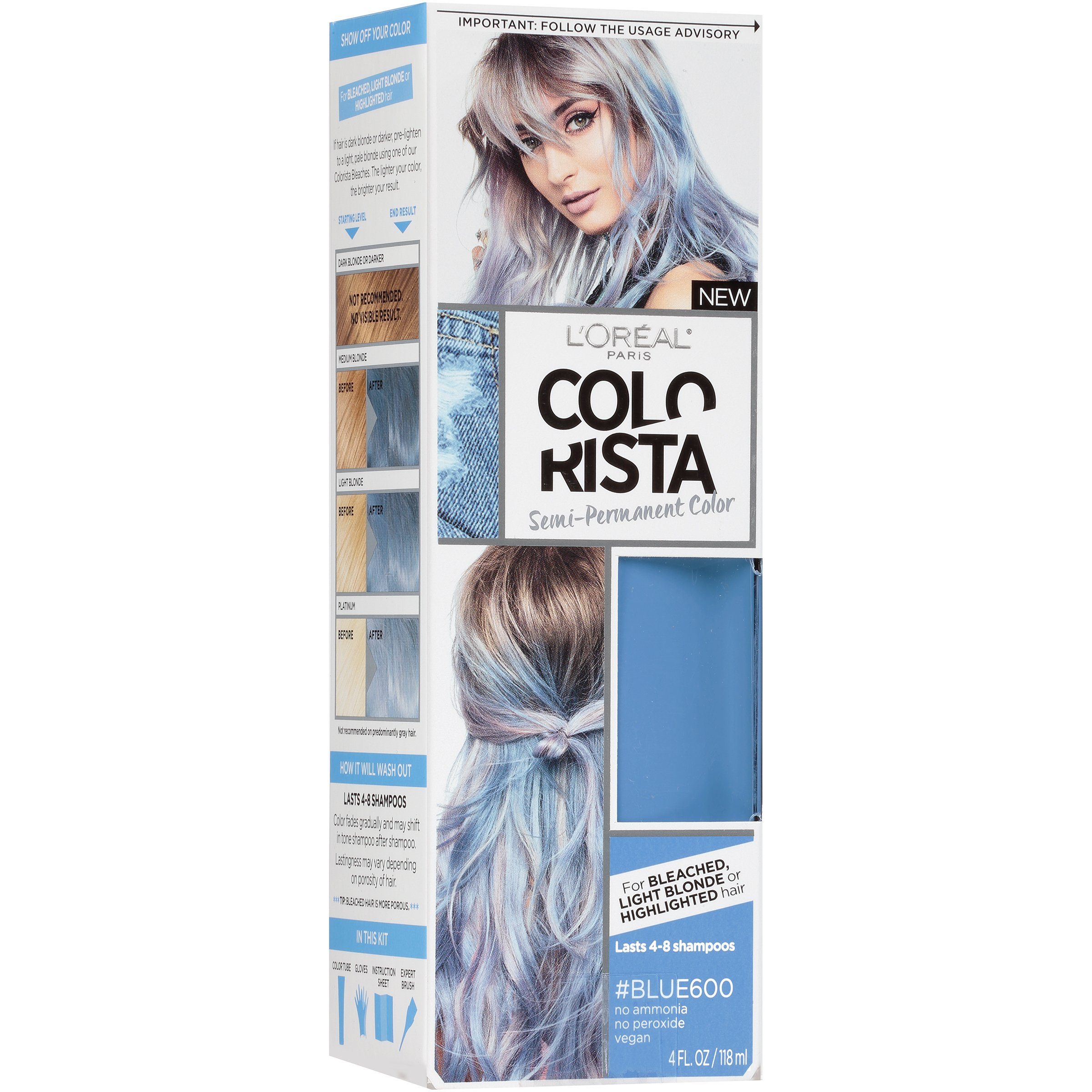 L'Oreal Paris Colorista Semi-Permanent Hair Color, Blue - Shop Hair ...