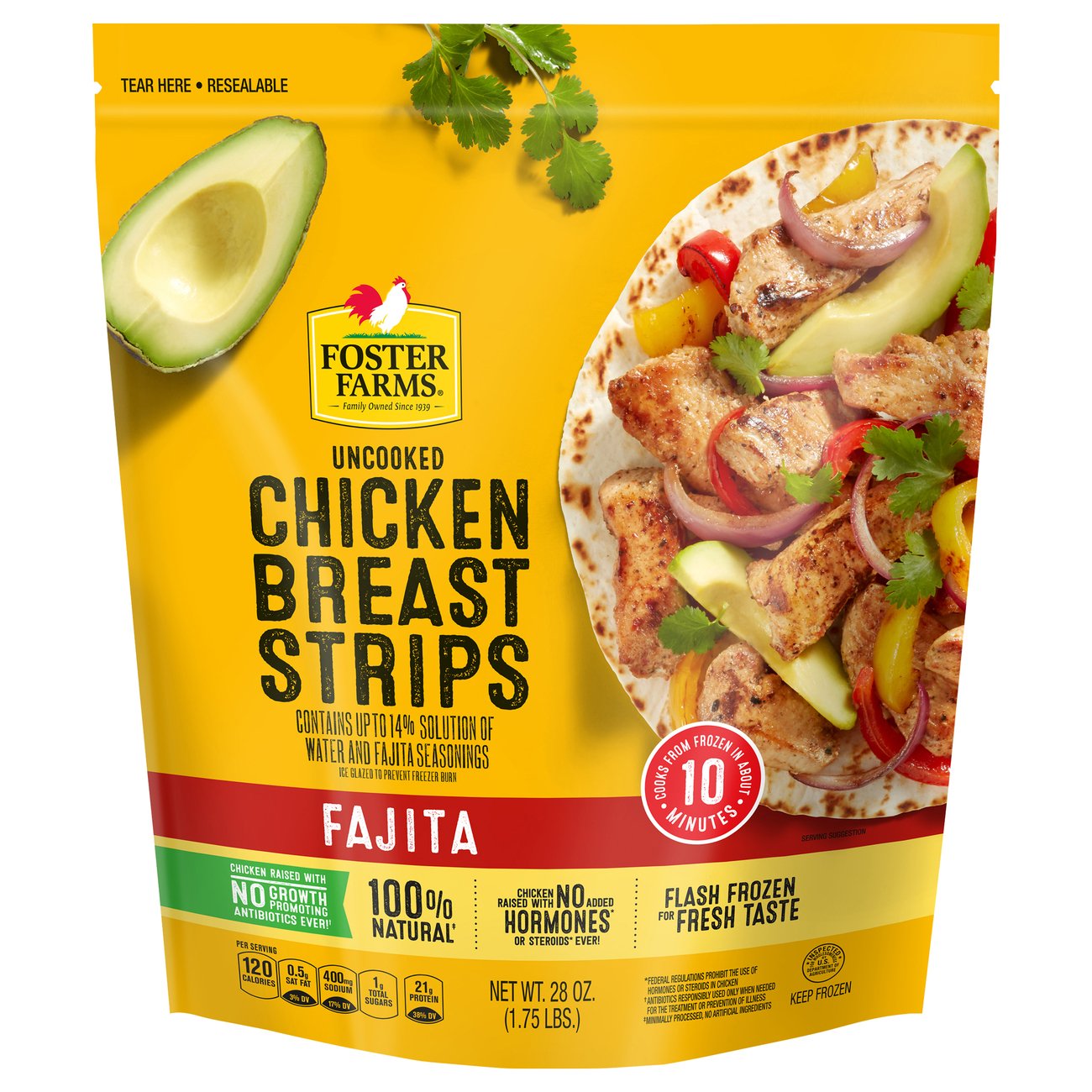 Foster Farms Saute Ready Fajita Marinated Raw Chicken Breast Strips ...