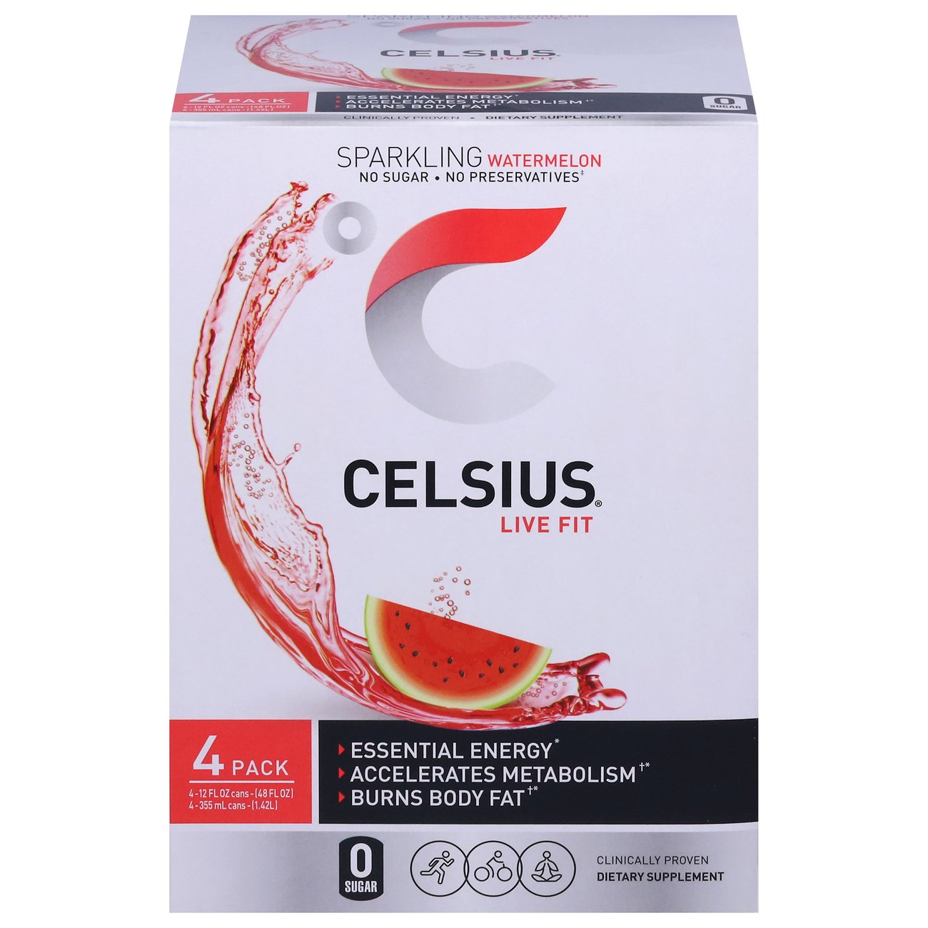 Celsius Zero Sugar Sparkling Energy Drinks - Watermelon - Shop Sports ...