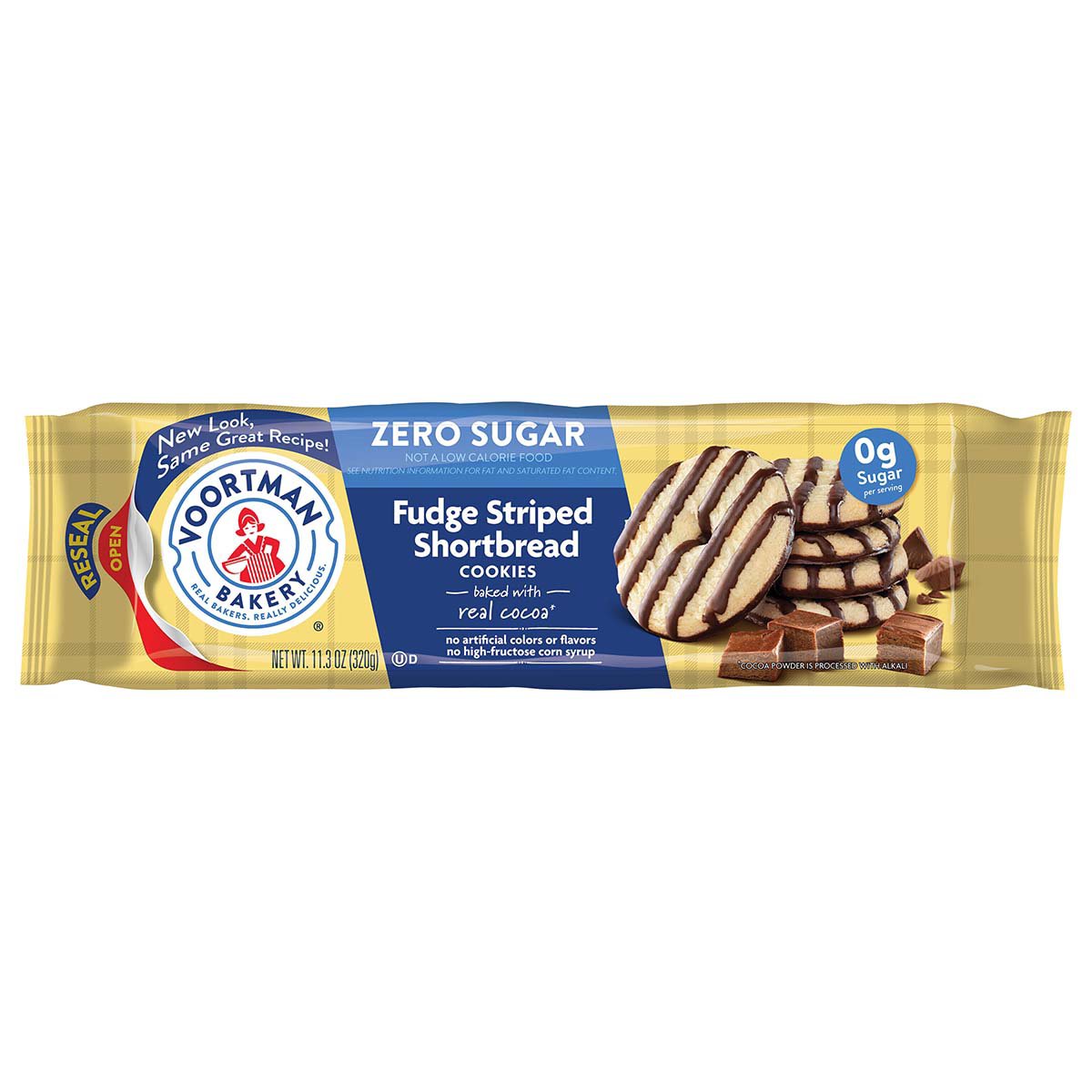 Voortman Zero Sugar Fudge Striped Shortbread Cookies - Shop Cookies at ...