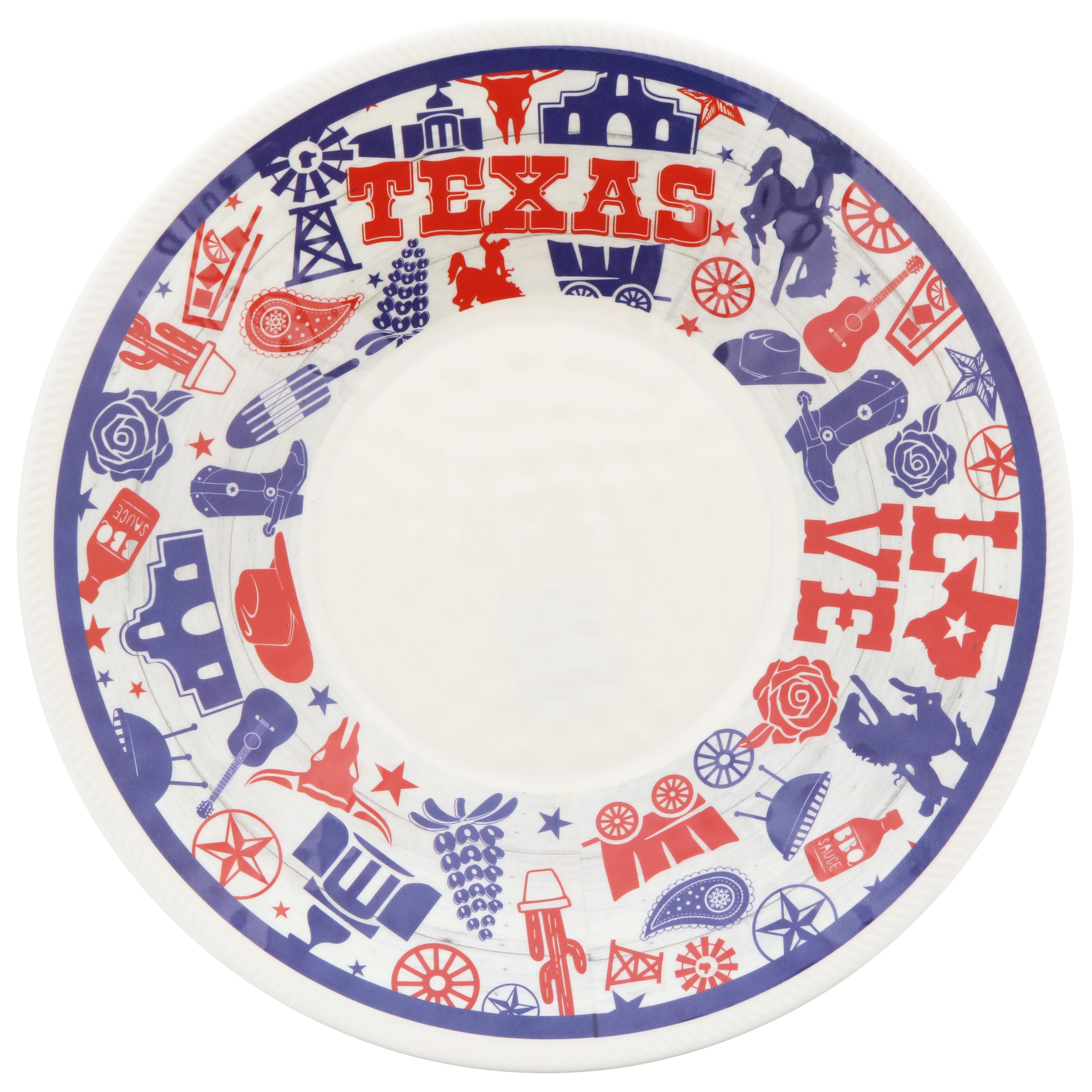 Dining Style Vintage Texas Print Large Serving Bowl - Shop Serving ...