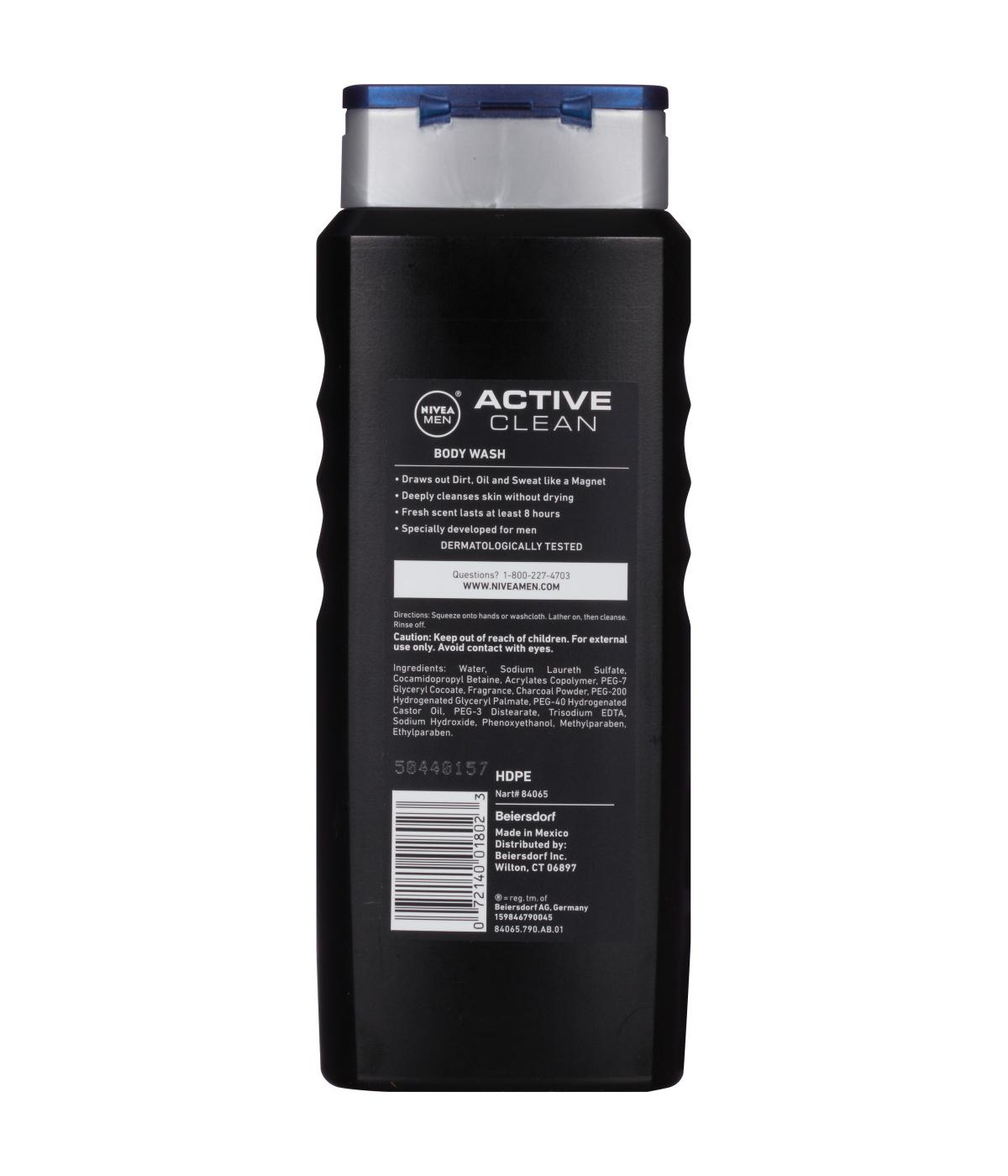 NIVEA Men Active Clean Body Wash with Natural Charcoal - Shop Body wash ...