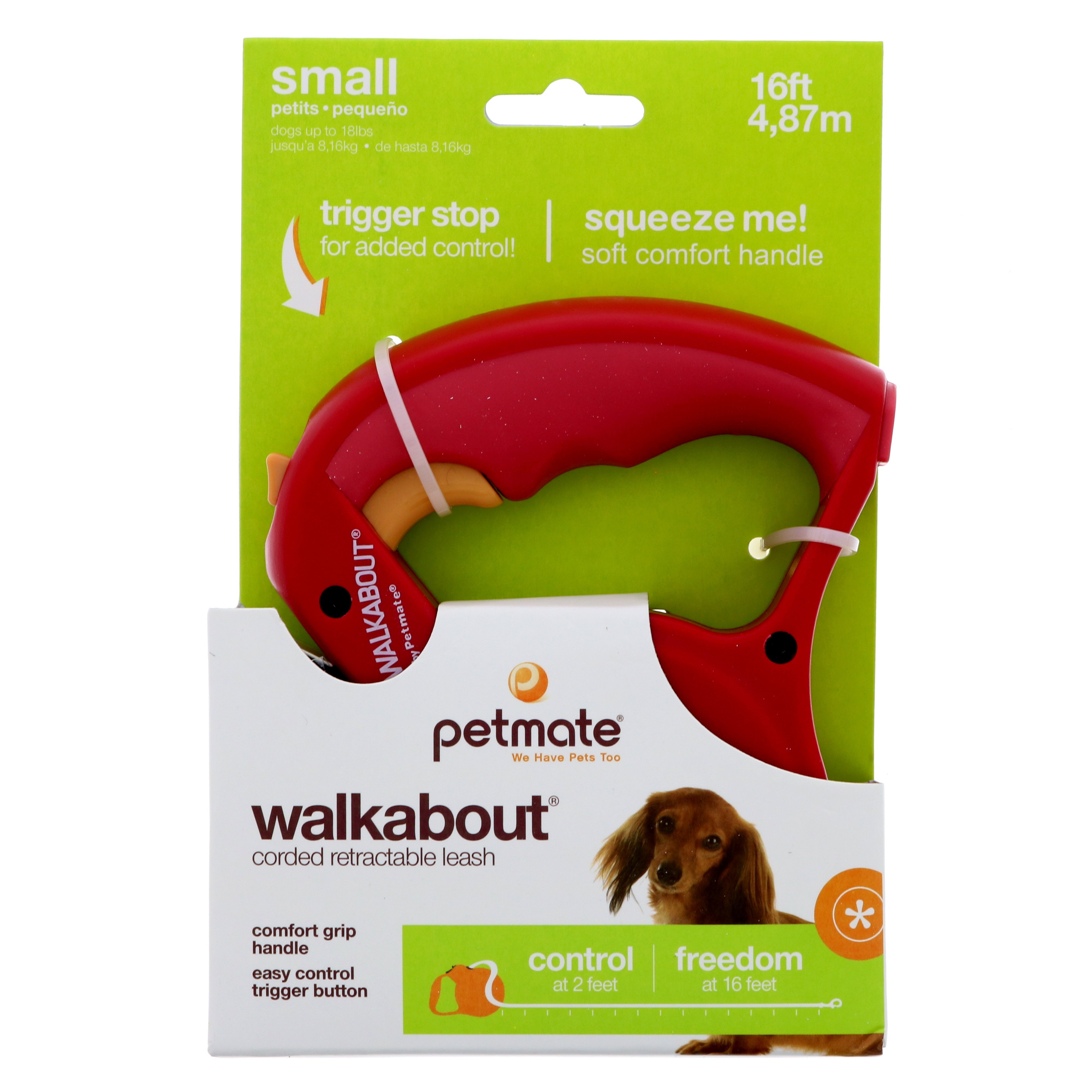 Petmate Walkabout Retractable Cord Leash Red - Shop Leashes at H-E-B
