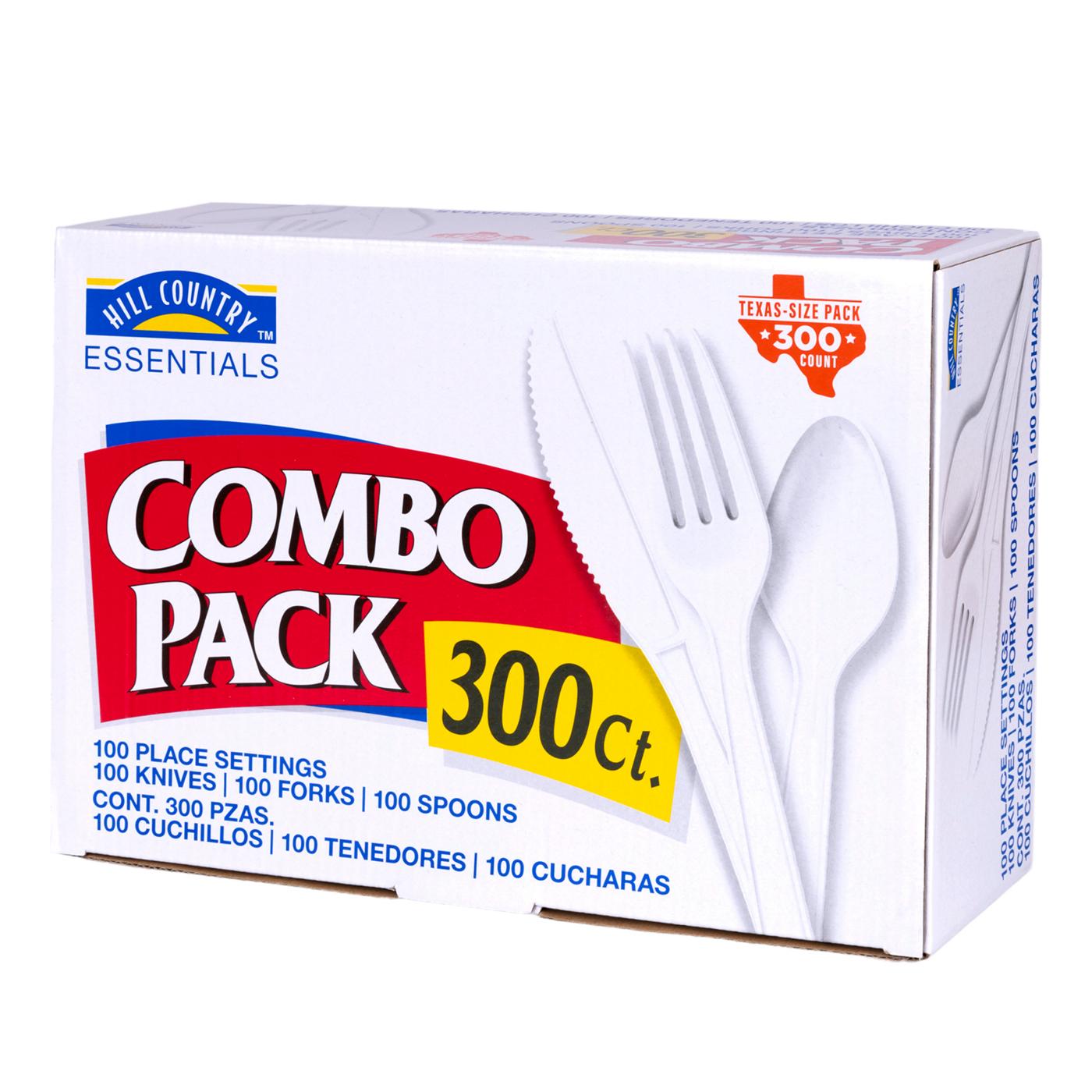 Hill Country Essentials Plastic Knives, Forks & Spoons Combo Pack ...