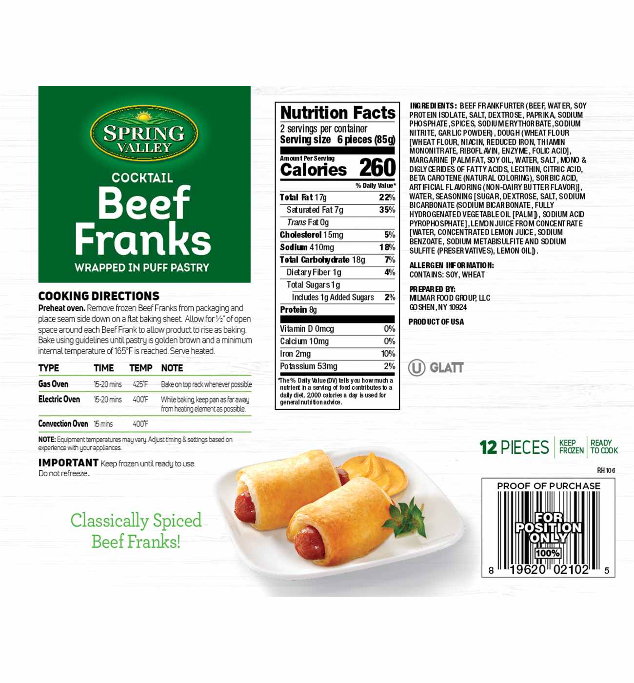 Spring Valley Kosher Cocktail Beef Franks Wrapped in Puff Pastry - Shop ...