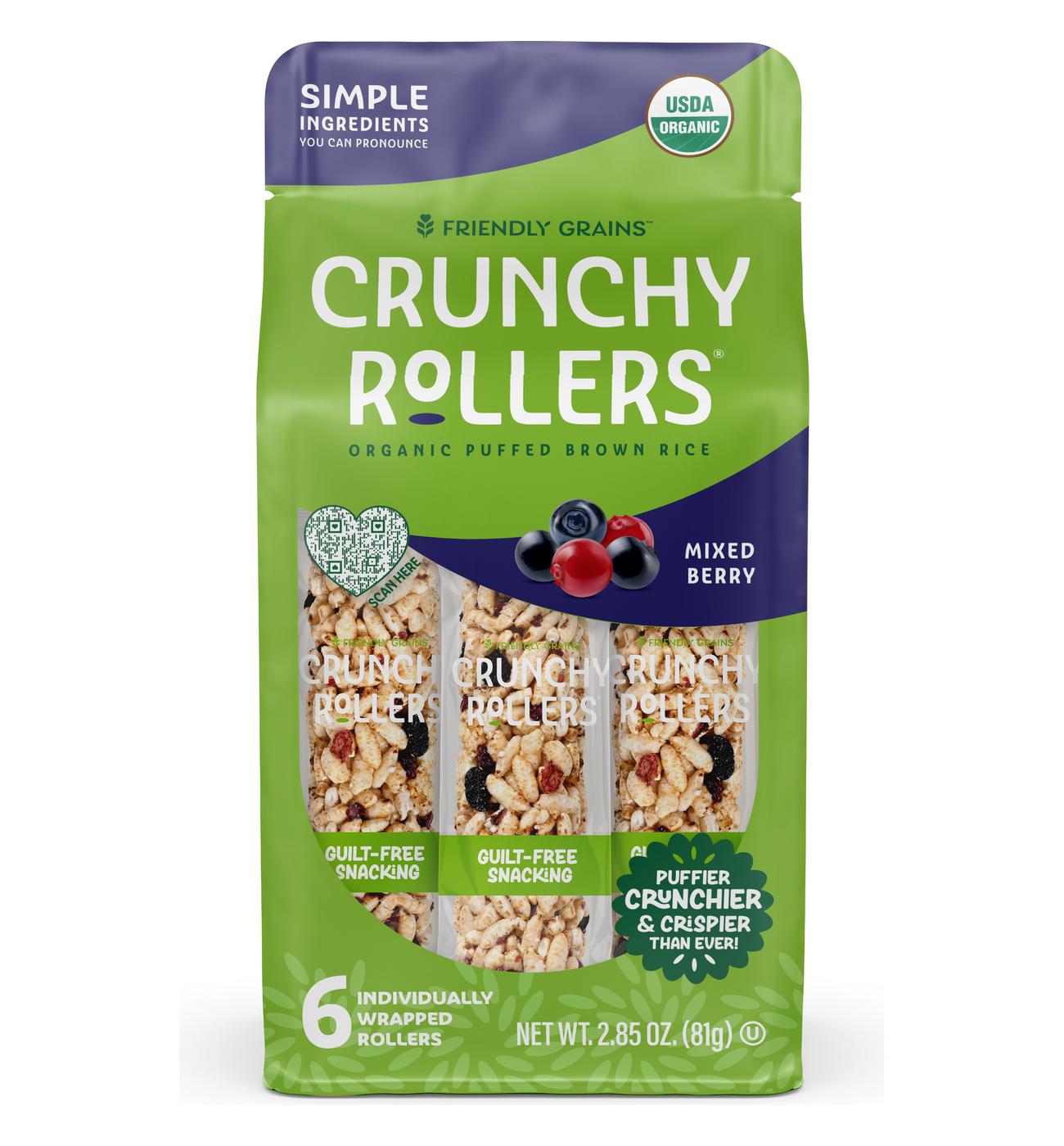 Friendly Grains Crunchy Rollers Mixed Berry Rice Snacks - Shop Rice ...
