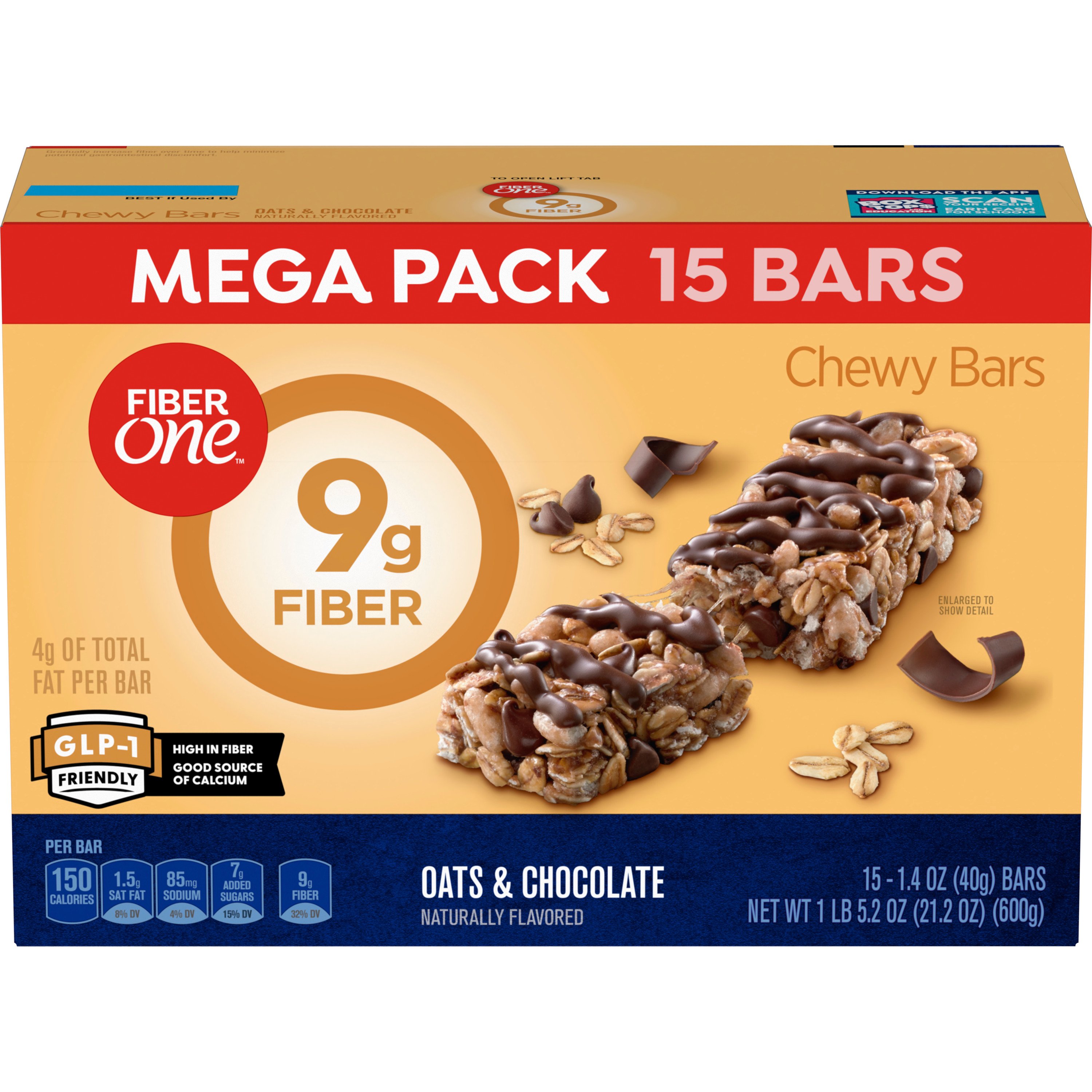 Fiber One Oats & Chocolate Chewy Bars Mega Pack - Shop Granola & snack ...