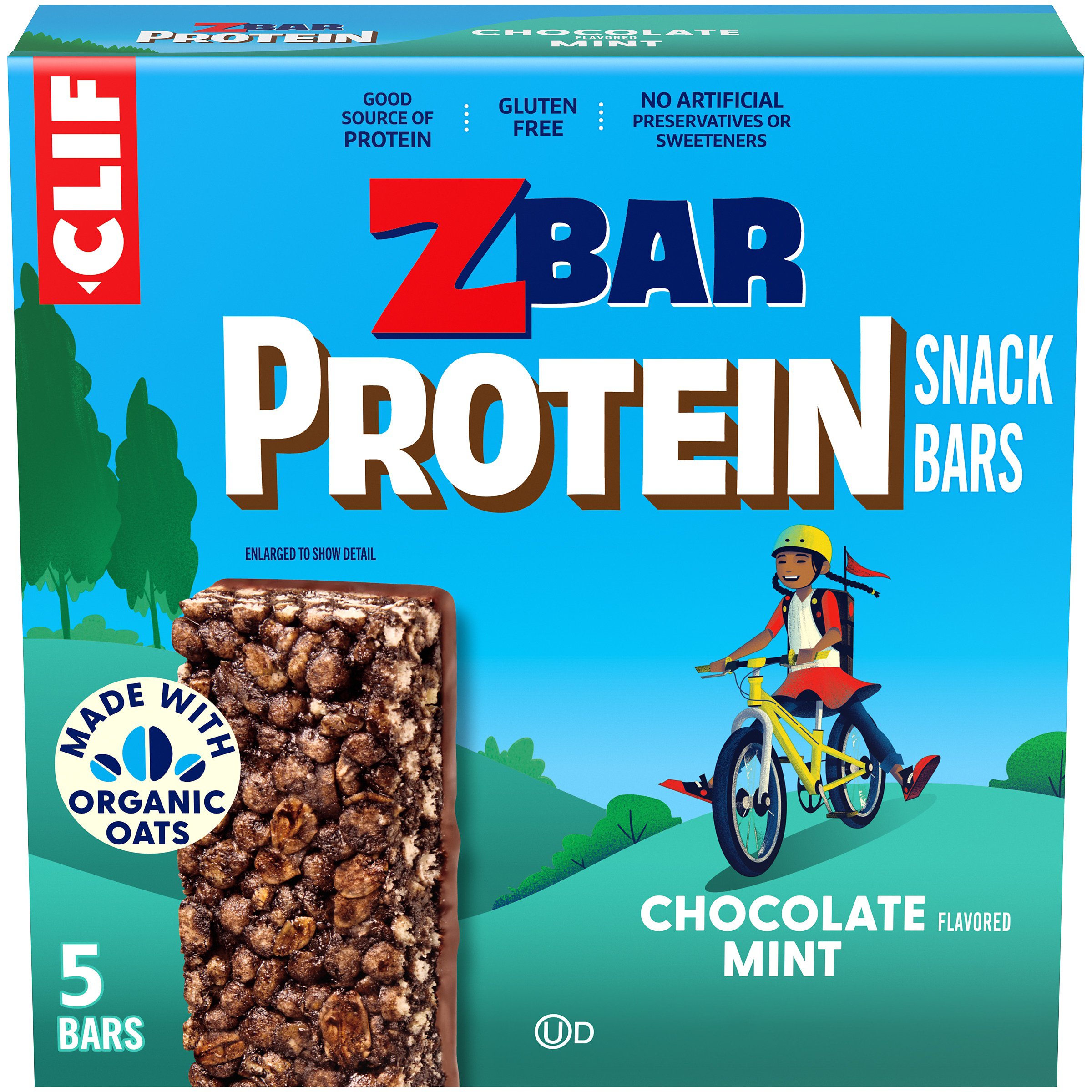 Clif Kid ZBar 5g Protein Snack Bars - Chocolate Mint - Shop Granola ...