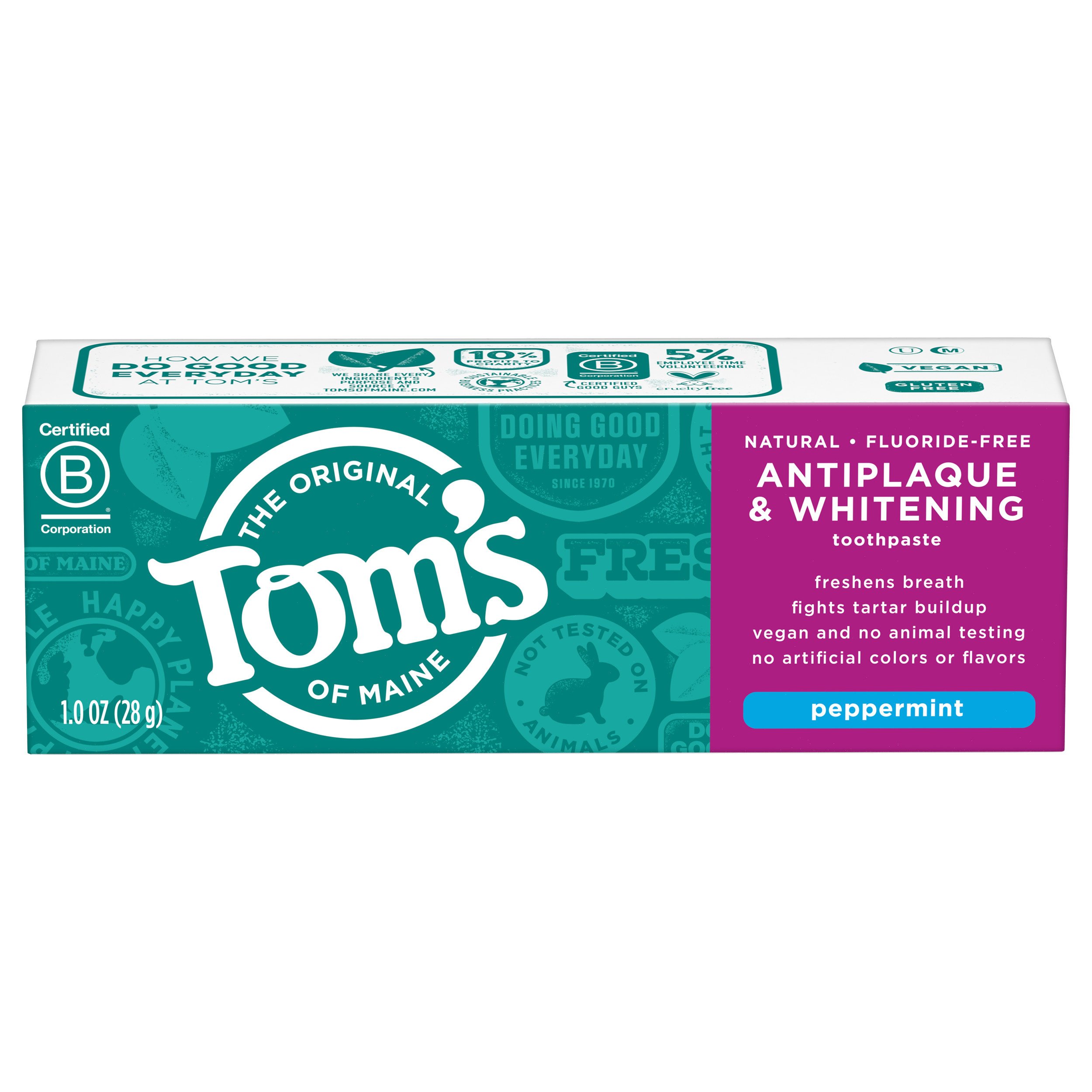 Tom's of Maine Antiplaque & Whitening Travel Size Toothpaste ...