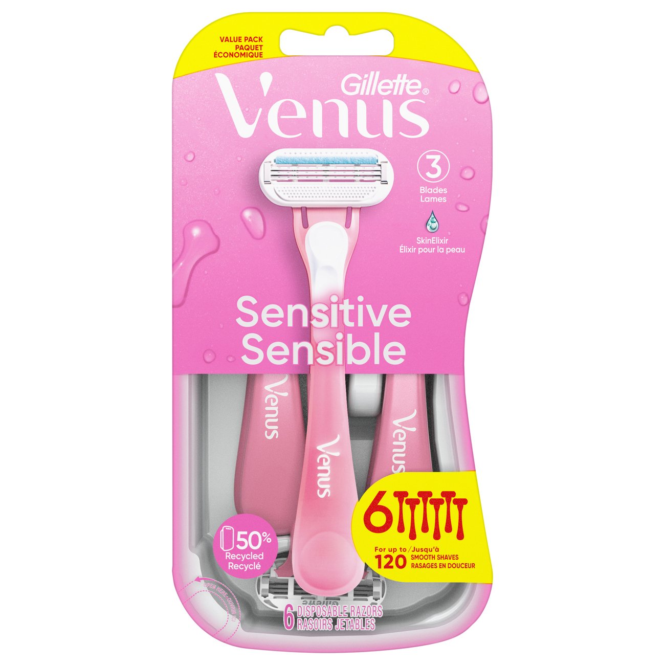Gillette Venus Sensitive Disposable Razors - Shop Razors & blades at H-E-B