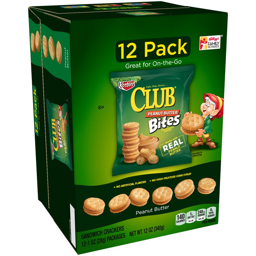 Keebler Club Peanut Butter Bites Sandwich Crackers Caddy Pack - Shop ...