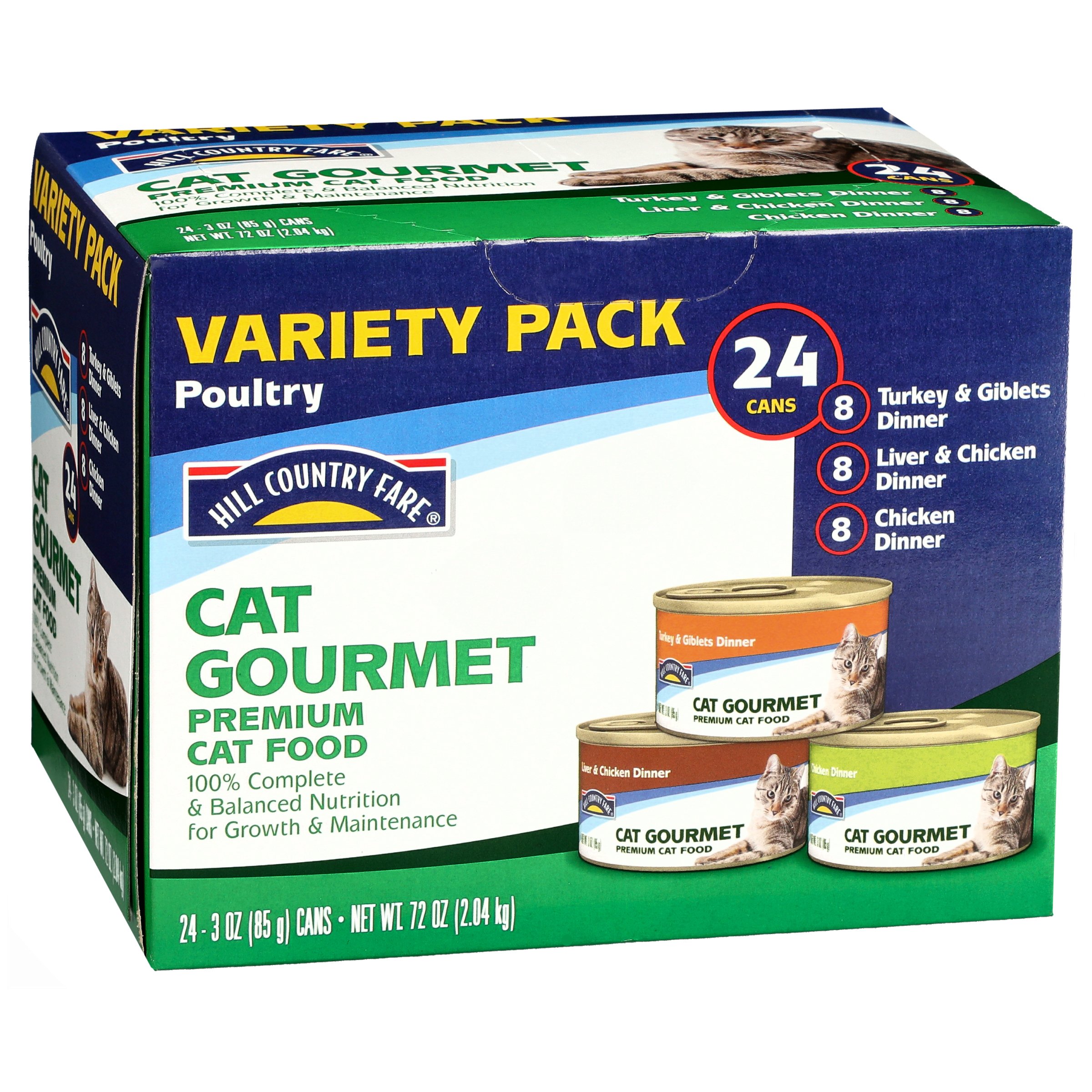 Hill Country Fare Cat Gourmet Poultry Premium Wet Cat Food Variety Pack ...