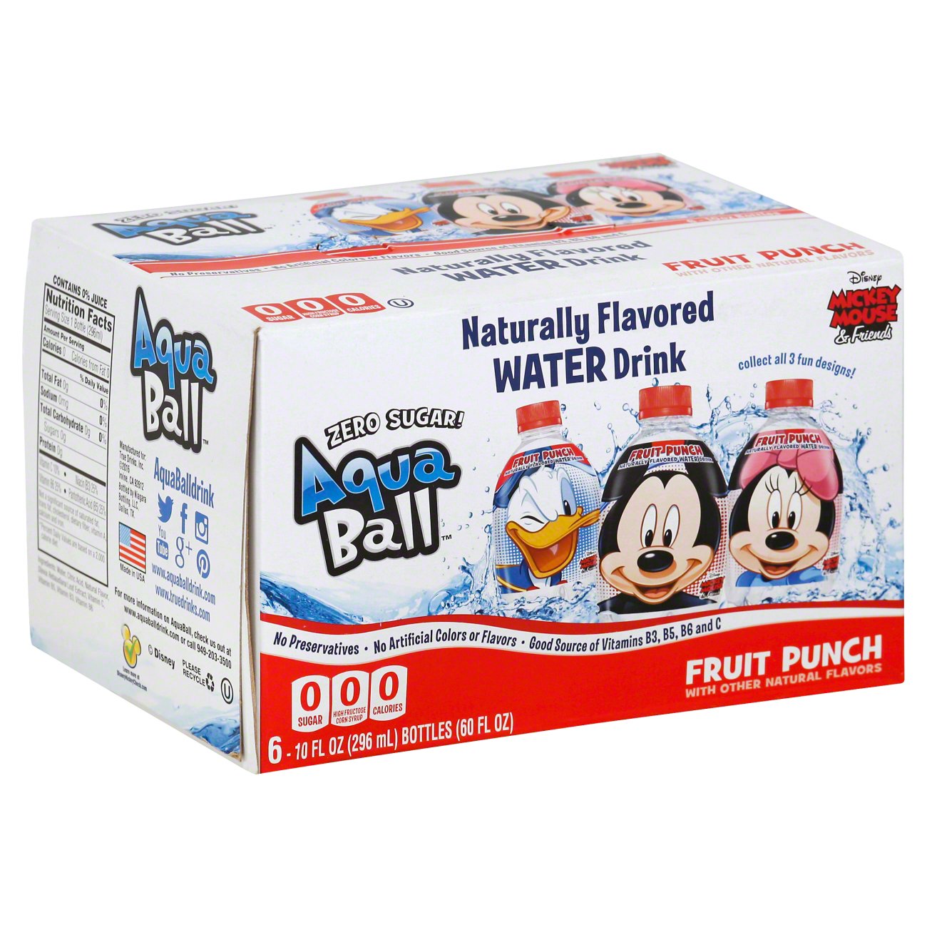 AquaBall Fruit Punch Flavored Water 10 oz Bottles - Shop Juice at H-E-B