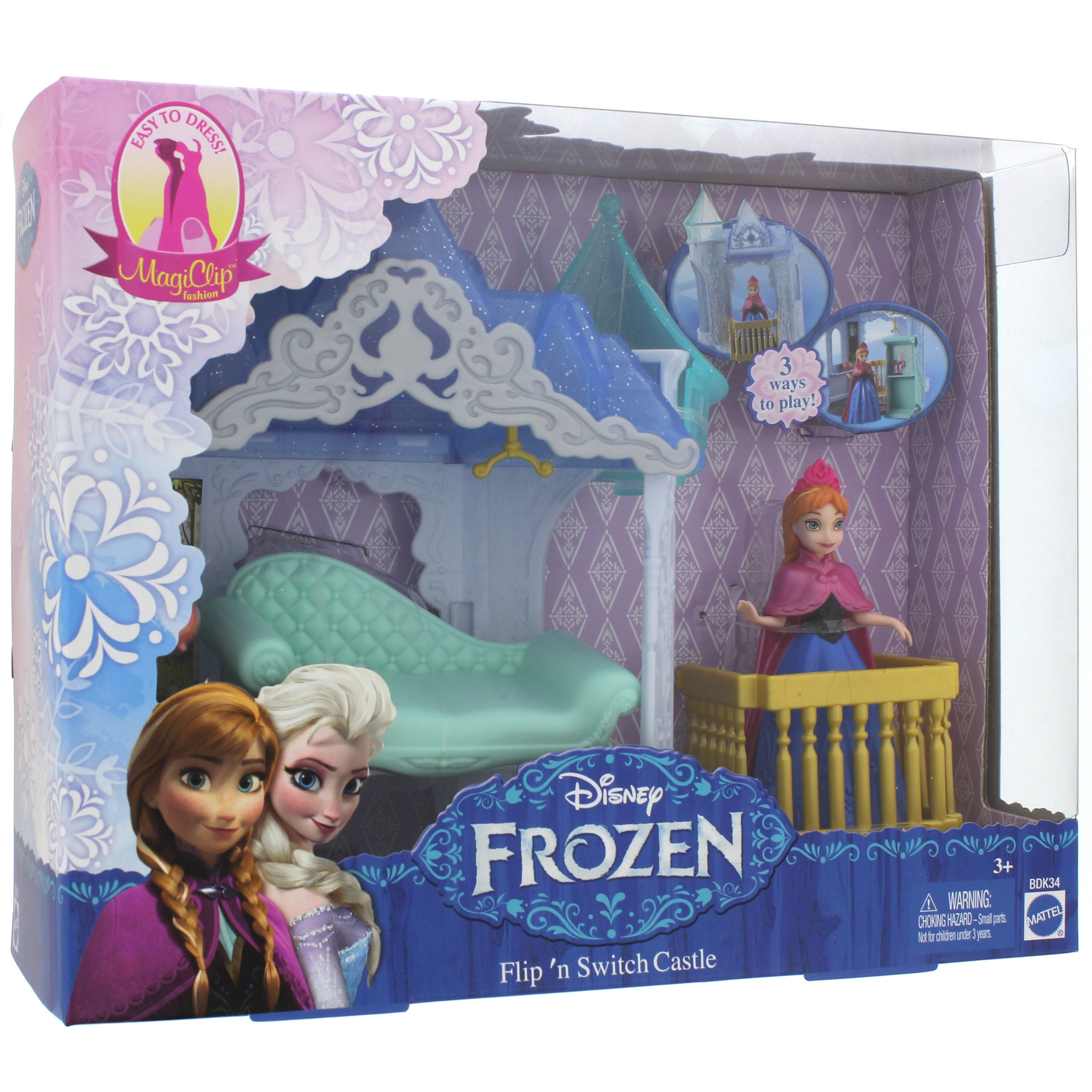Mattel Disney Frozen Magiclip Flip N Switch Castle And Anna Doll