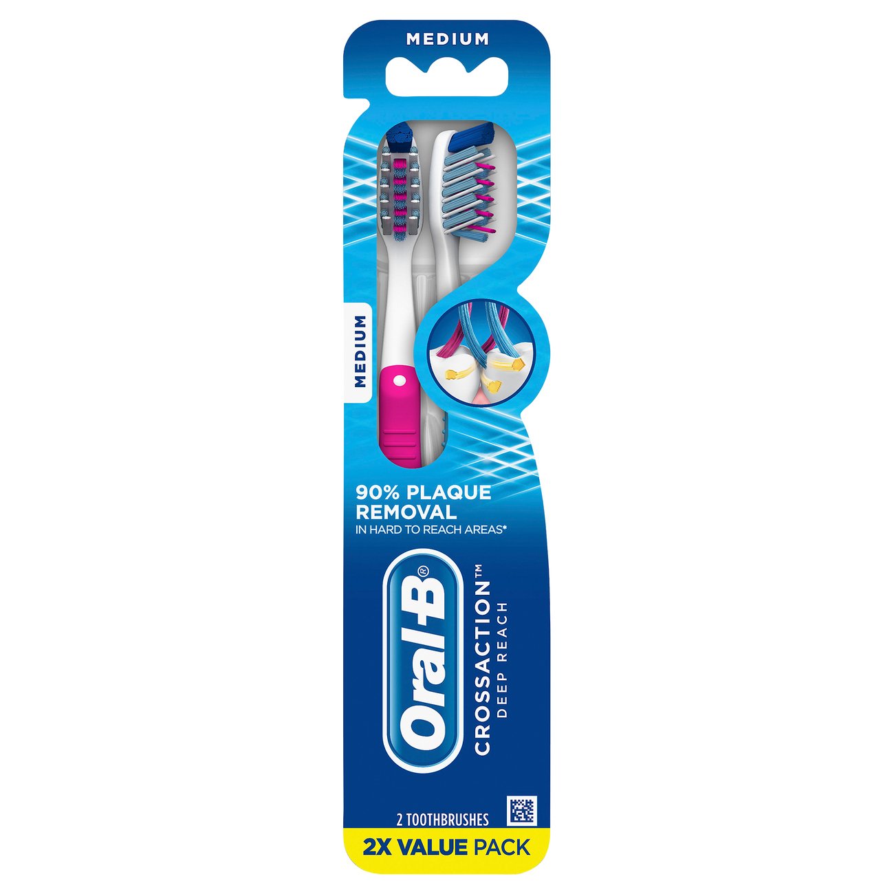 Oral-B Cross Action Deep Reach Medium Toothbrushes Value Pack - Shop ...