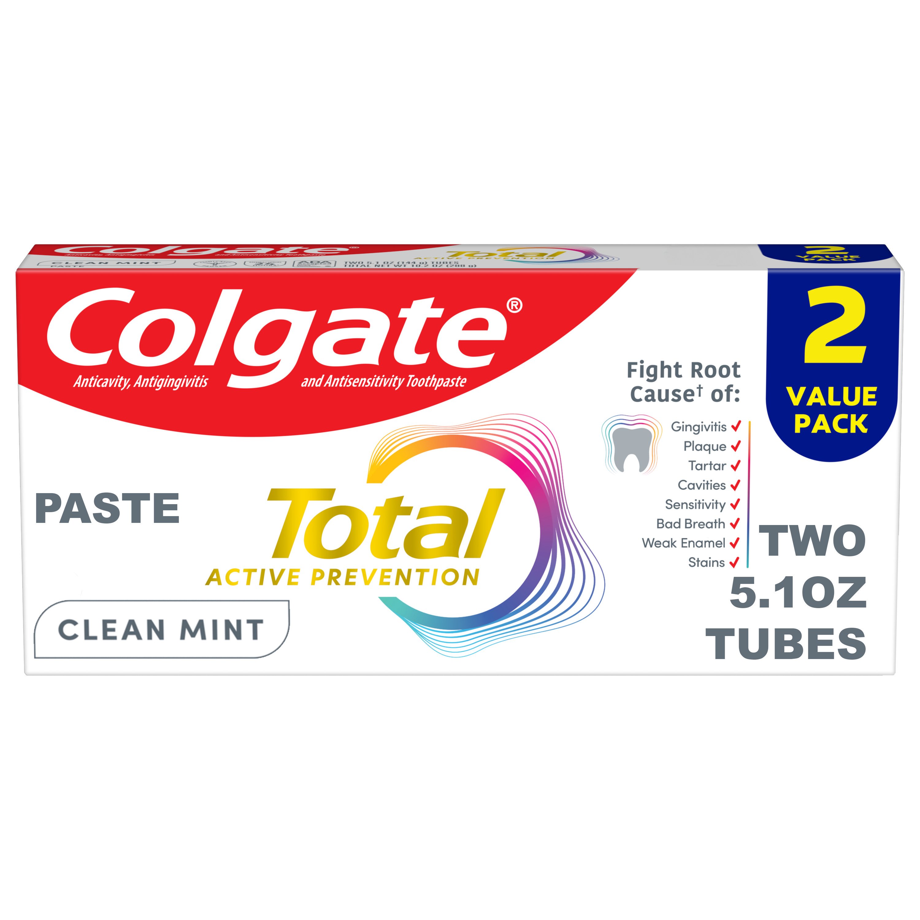 Colgate Total Clean Mint Toothpaste - Twin Pack - Shop Oral Hygiene at ...