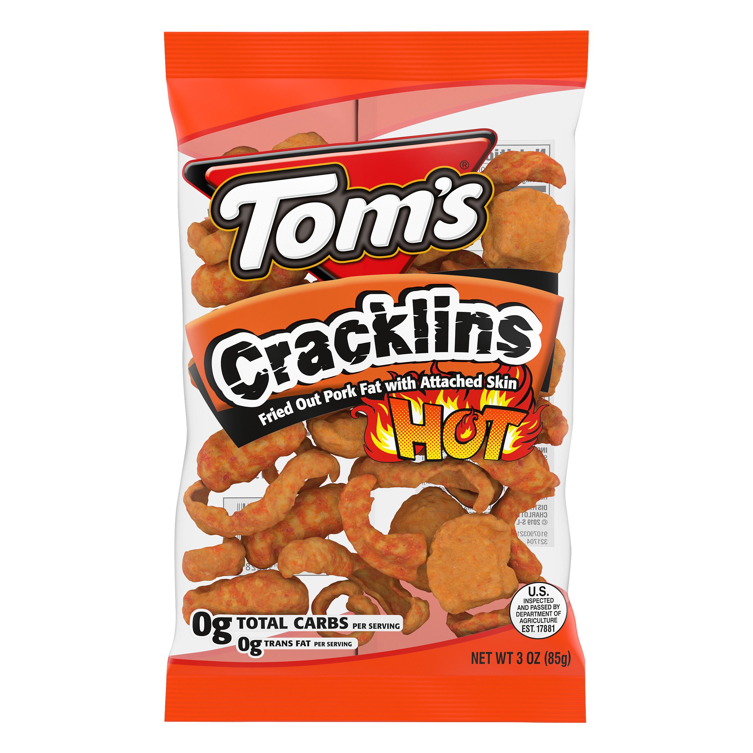 Tom's Cracklins Hot - Shop Snacks & Candy at H-E-B