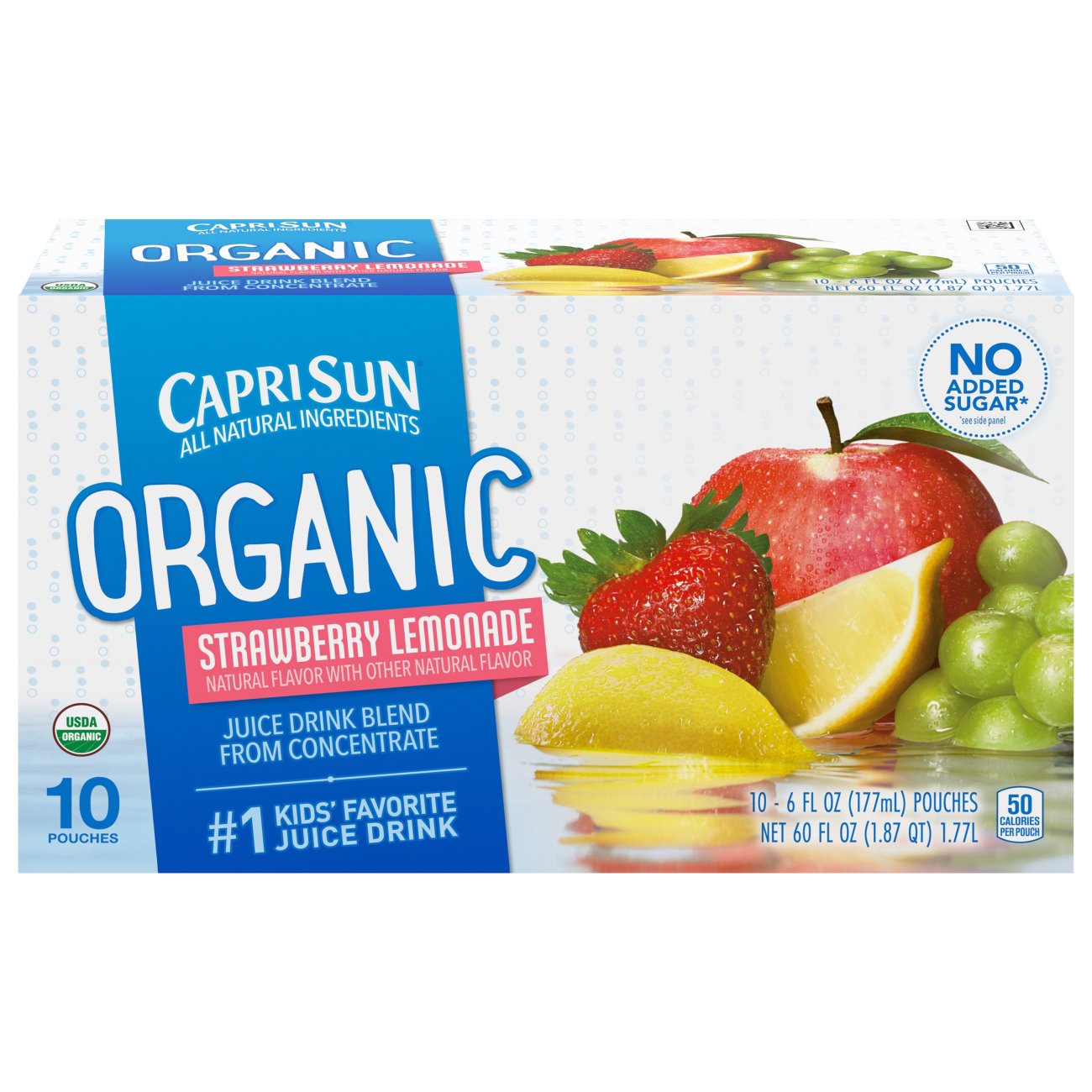 Capri Sun Organic Strawberry Lemonade 10 pk Pouches - Shop Juice at H-E-B