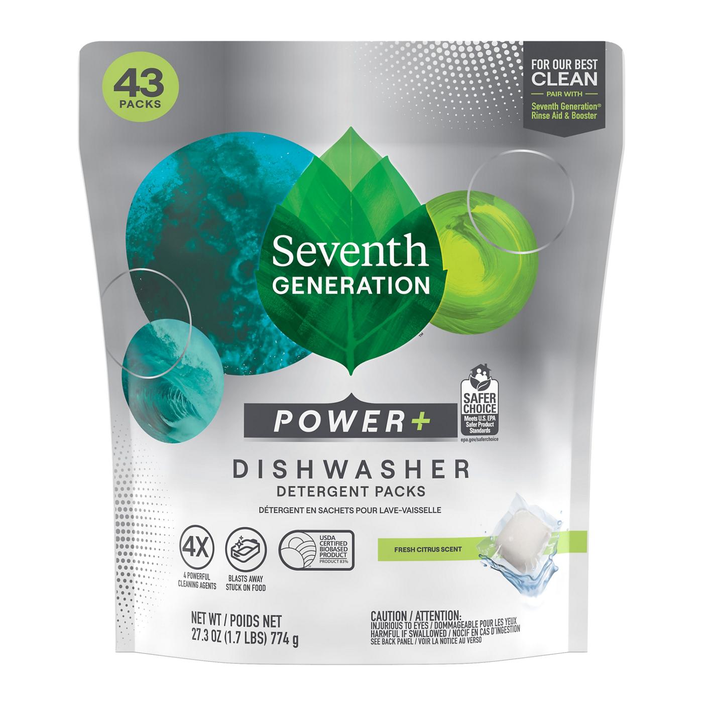 Seventh Generation Ultra Power Plus Dishwasher Detergent Packs - Citrus ...