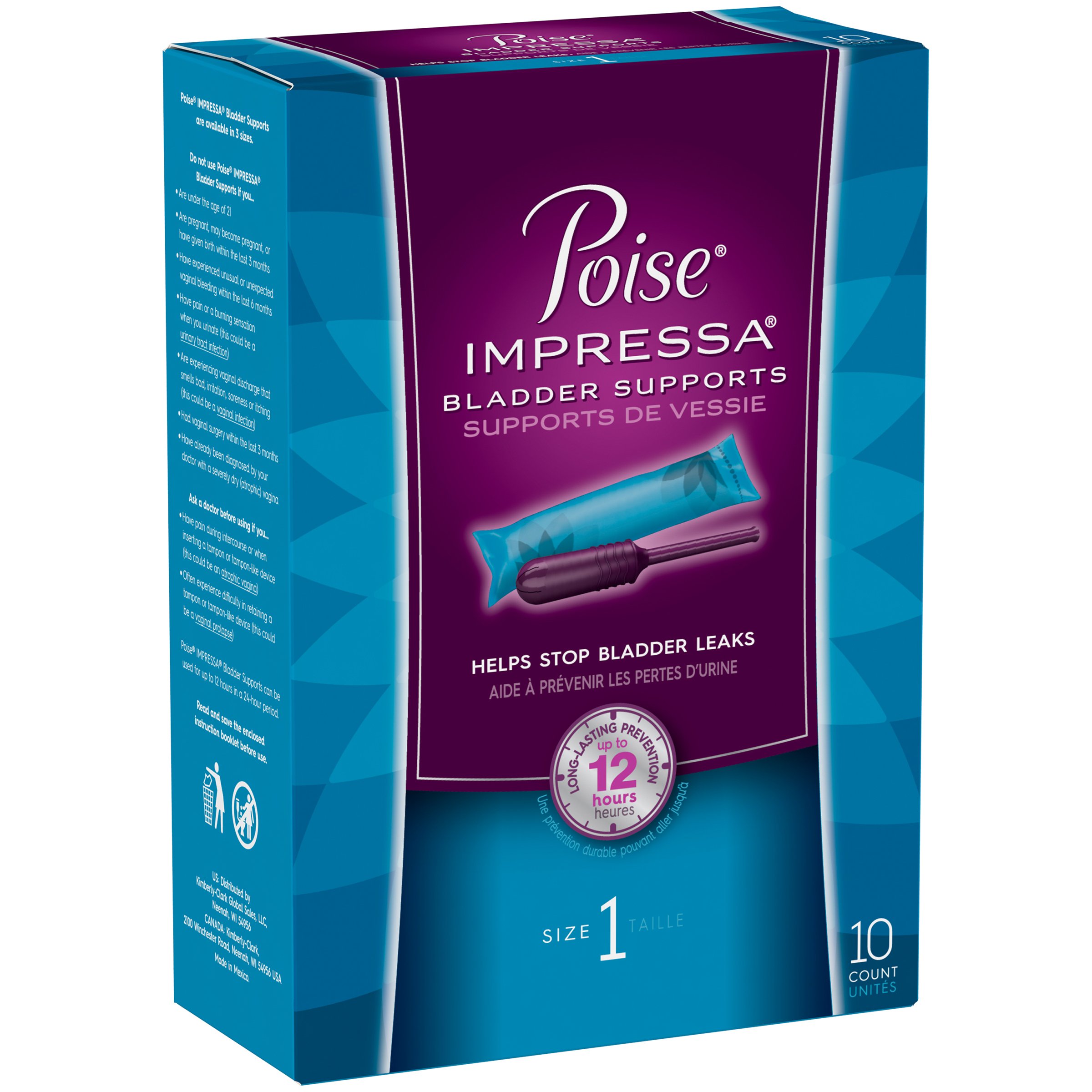 Poise Impressa Bladder Supports For Women Size 1 Shop Incontinence At