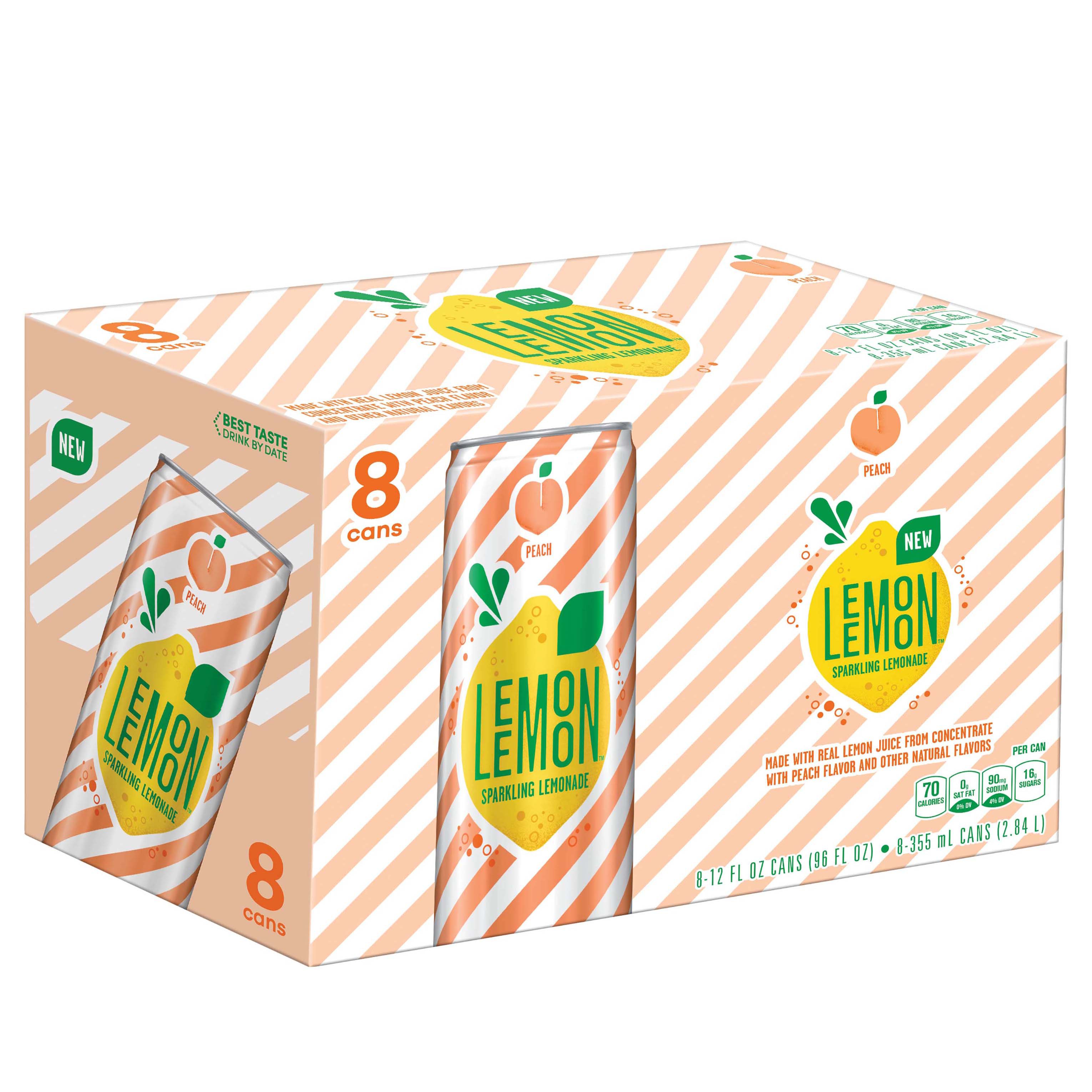 Lemon Lemon Sparkling Peach 12 oz Cans - Shop Soda at H-E-B