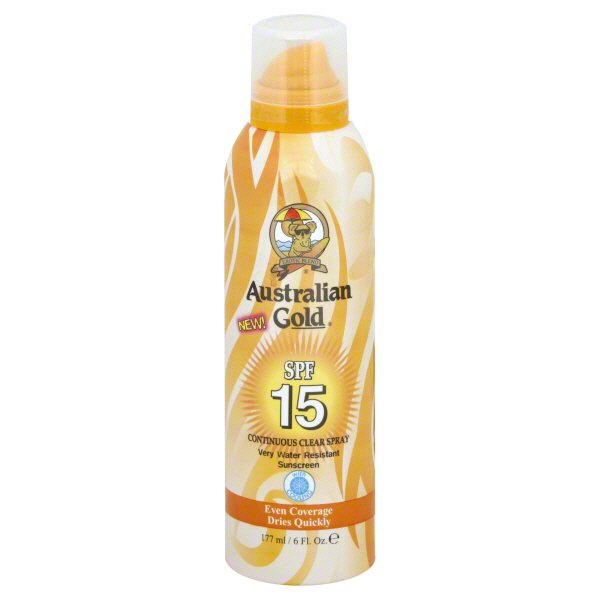 Australian Gold SPF 15 Continuous Spray Sunscreen - Shop Bath & Skin ...