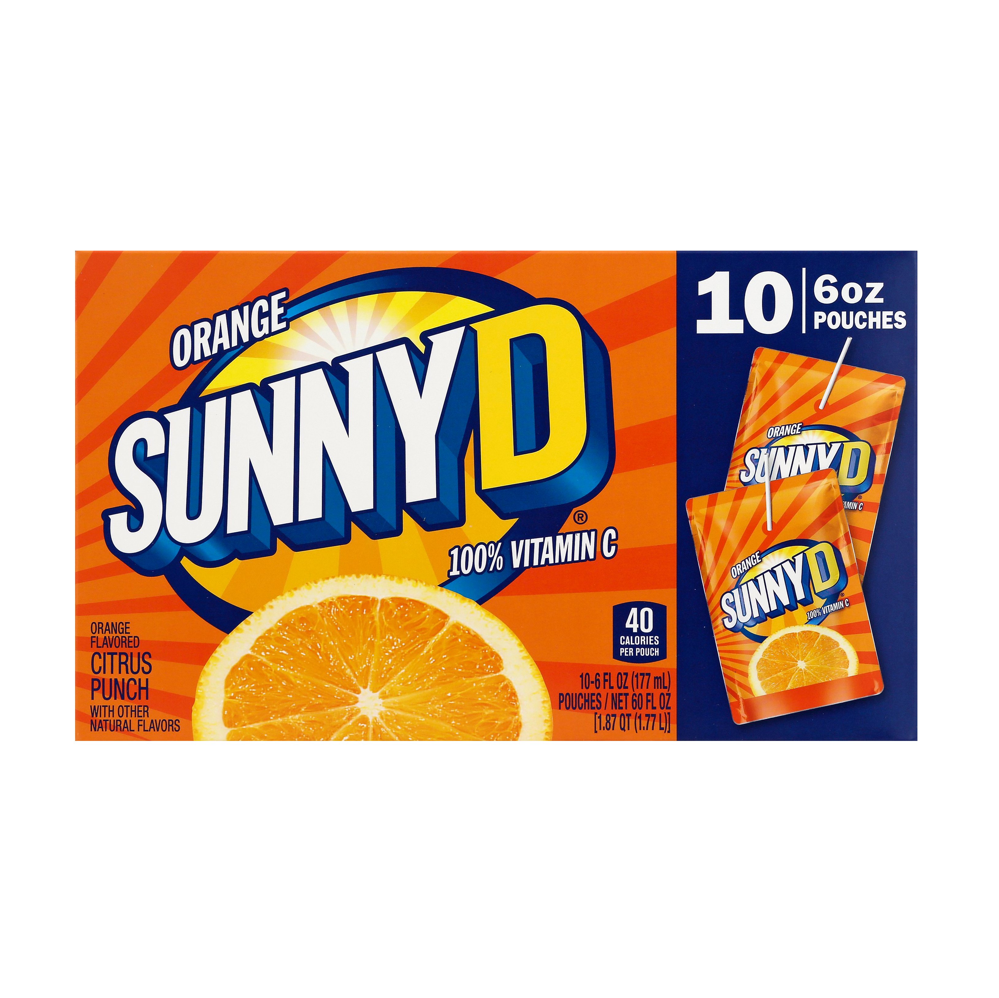 Sunny D Tangy Original Punch 6 oz Pouches - Shop Juice at H-E-B