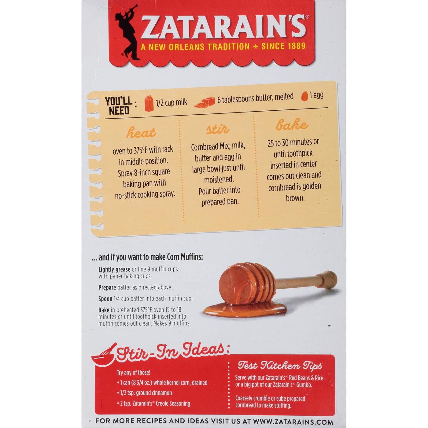 Zatarain's Honey Butter Cornbread Mix - Shop Baking Mixes at H-E-B