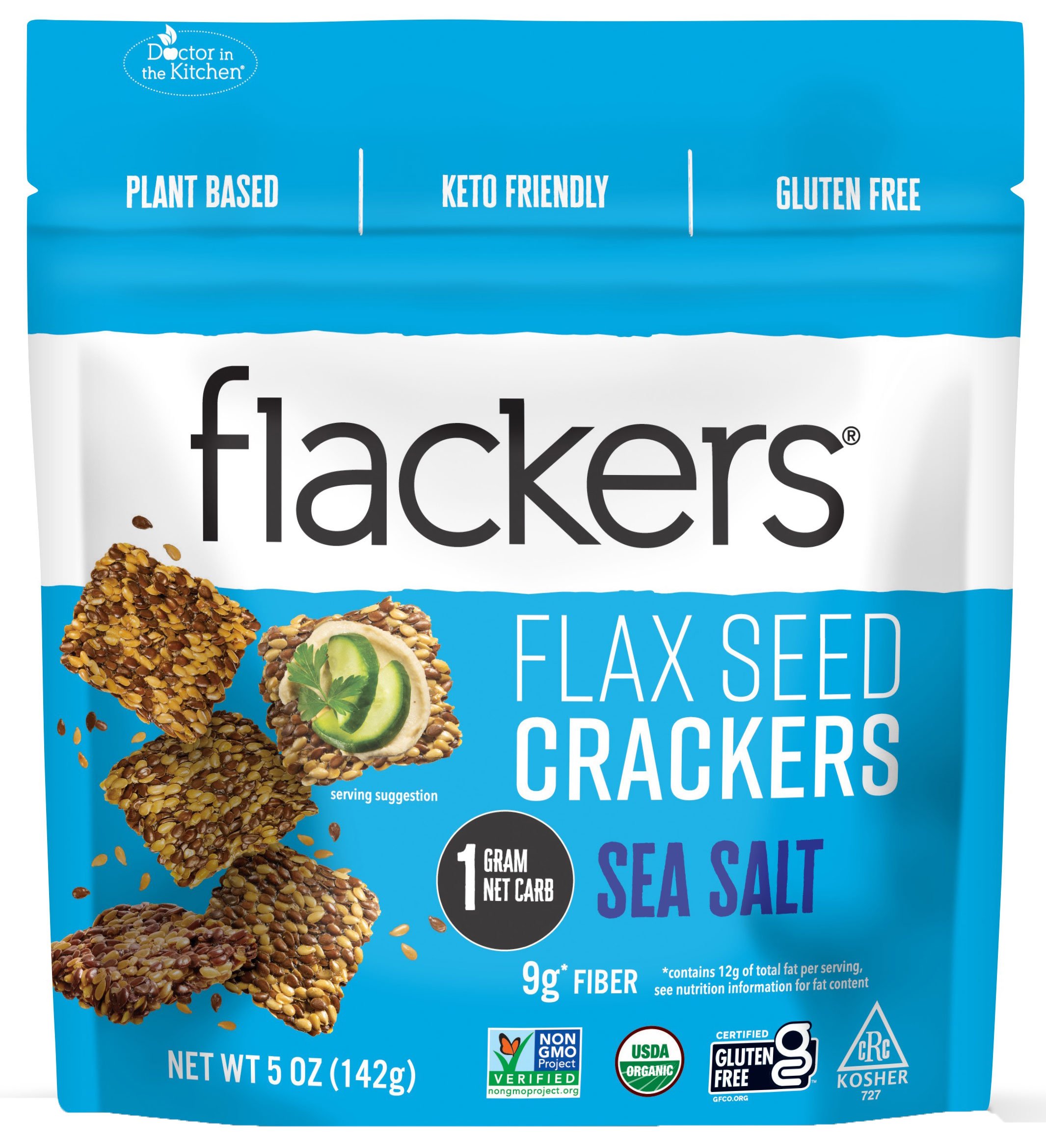Doctor In The Kitchen Flackers Sea Salt Organic Flax Seed Crackers ...