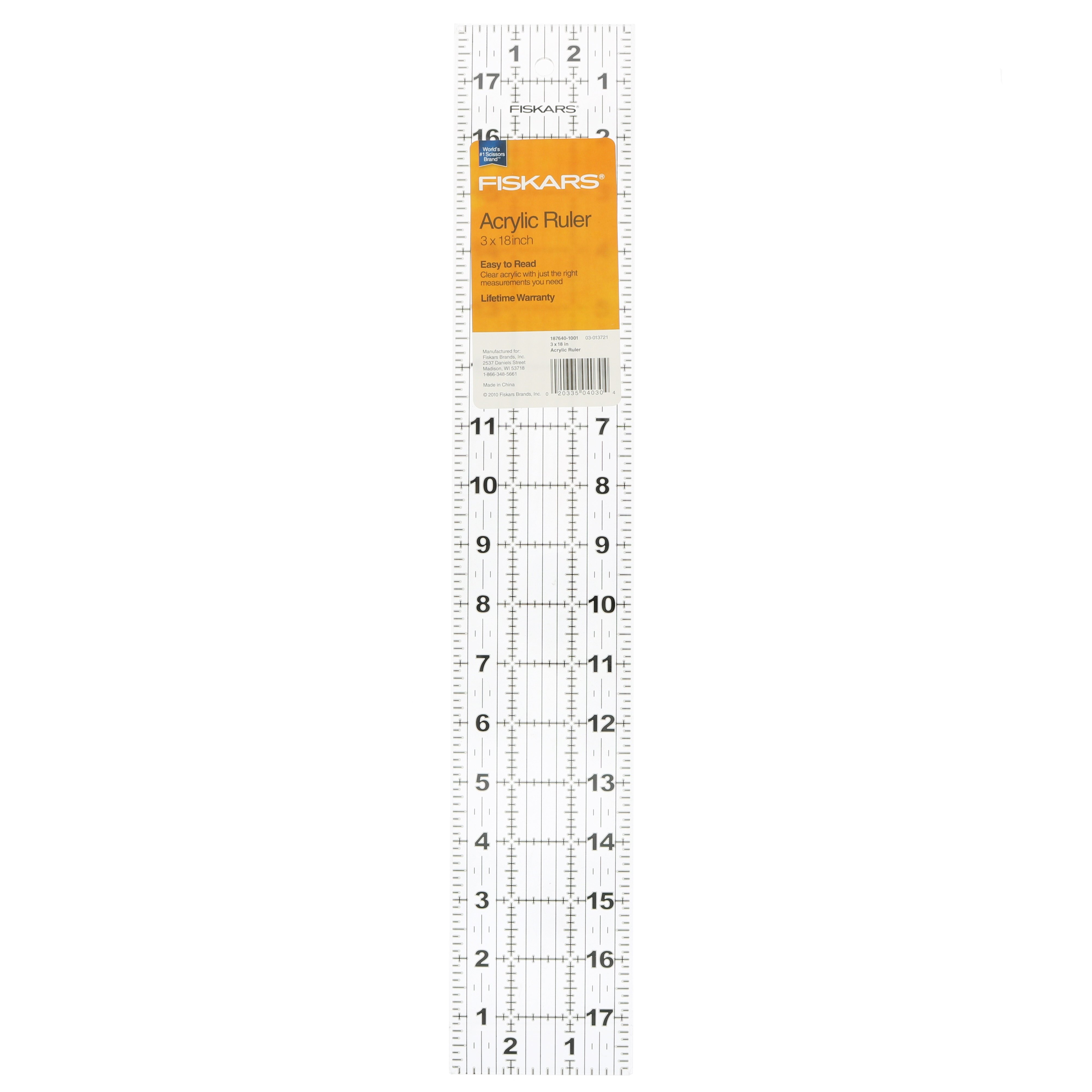 Fiskars Acrylic Ruler 3x18 in - Shop Tools & equipment at H-E-B