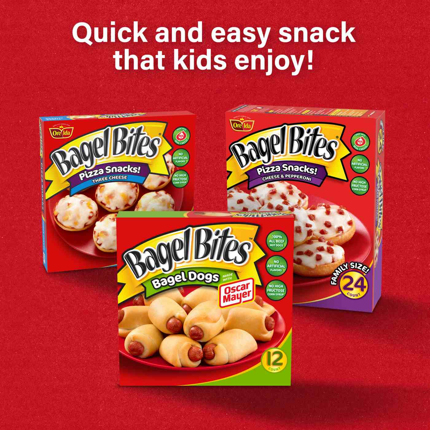 Bagel Bites Mini Bagel Dogs - Shop Entrees & sides at H-E-B