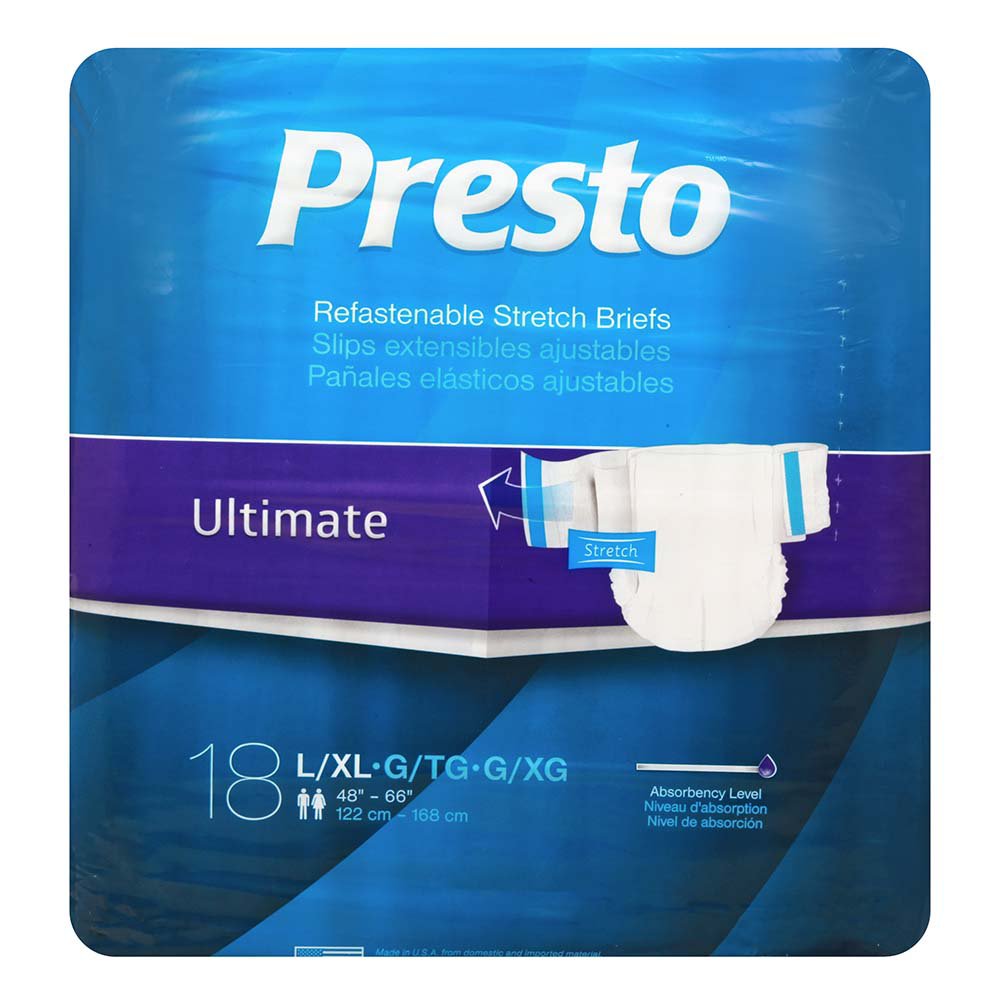 Presto Ultimate Stretch Briefs - L/XL - Shop Incontinence at H-E-B